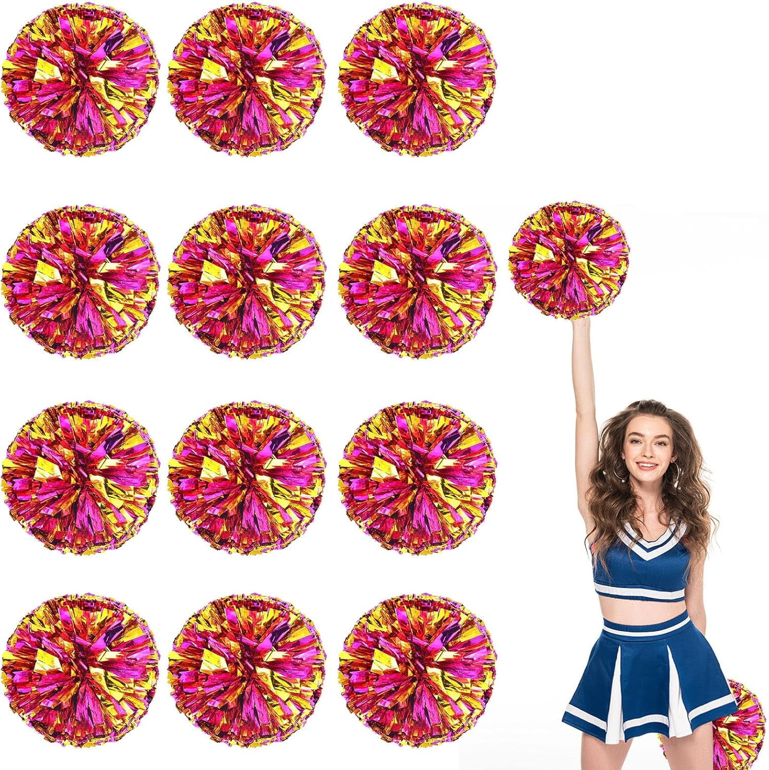 12 Pack pom poms Cheerleading,Cheerleading poms Sports Dance Cheer ...