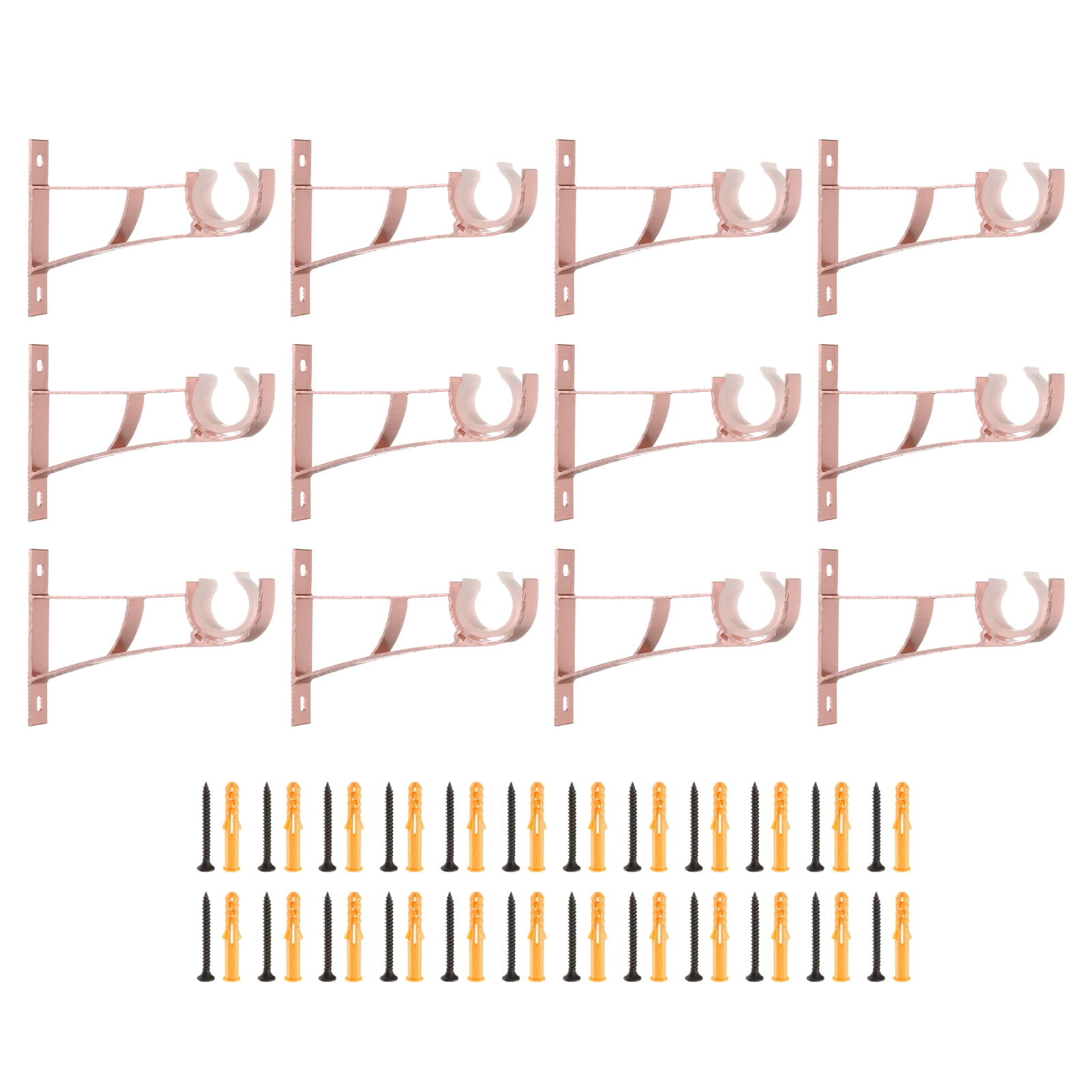 12 PackCurtain Rod Brackets, 110mm Single Drapery Rod Holders for 1 ...