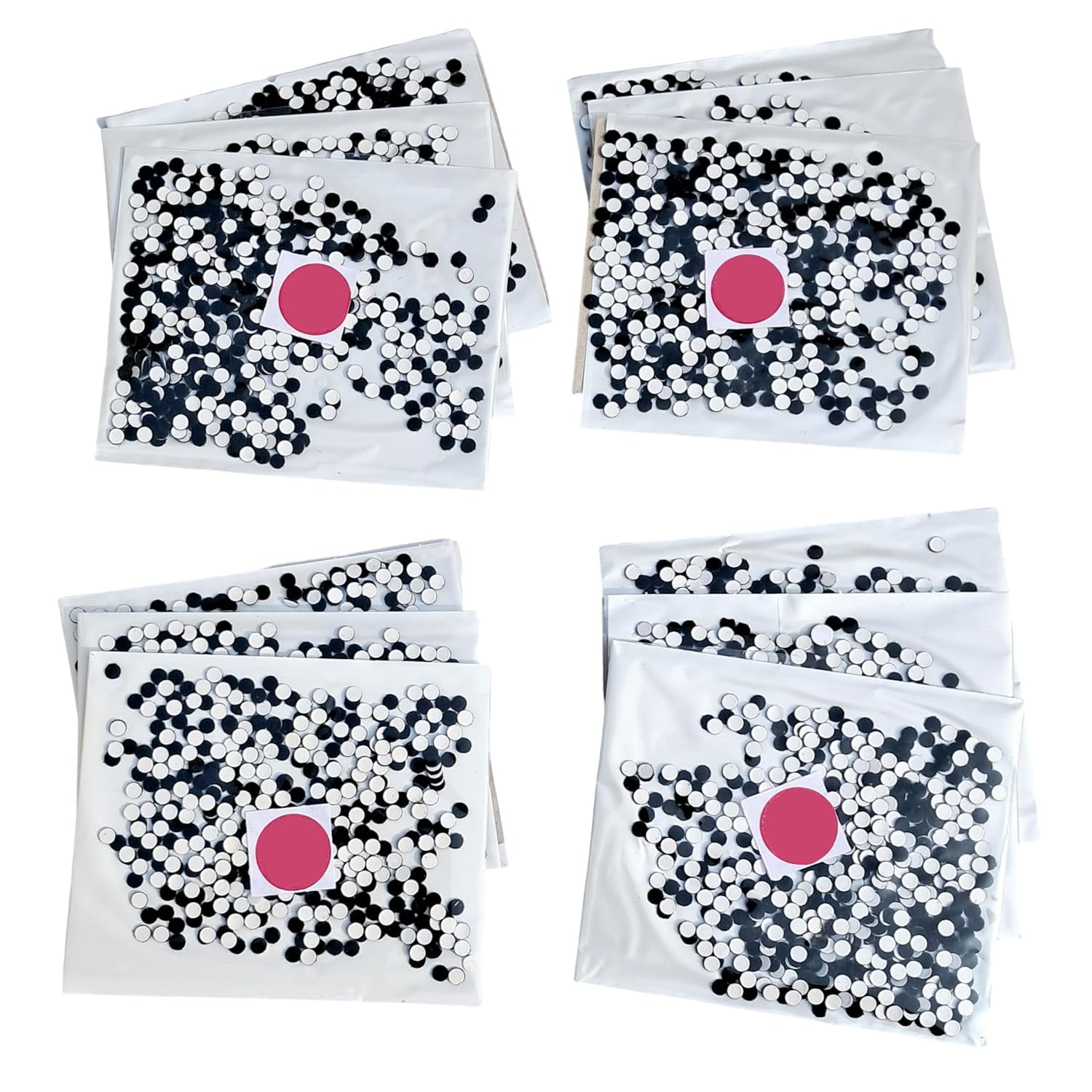 12 Packet Simple Plain Black Bindi Velvet Vive SelfAdhesive Sticky ...