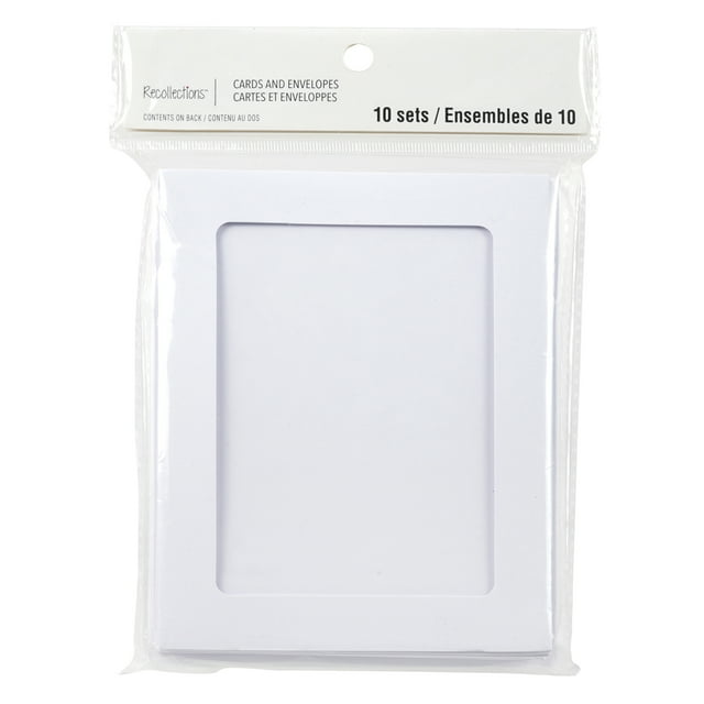 12 Packs: 10 ct. (120 total) 4.25" x 5.5" White Frame Cards & Envelopes ...