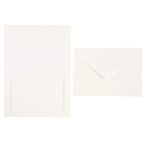 12 Packs: 10 ct. (120 total) 5”; x 7”; Ivory Frame Cards & Envelopes by ...