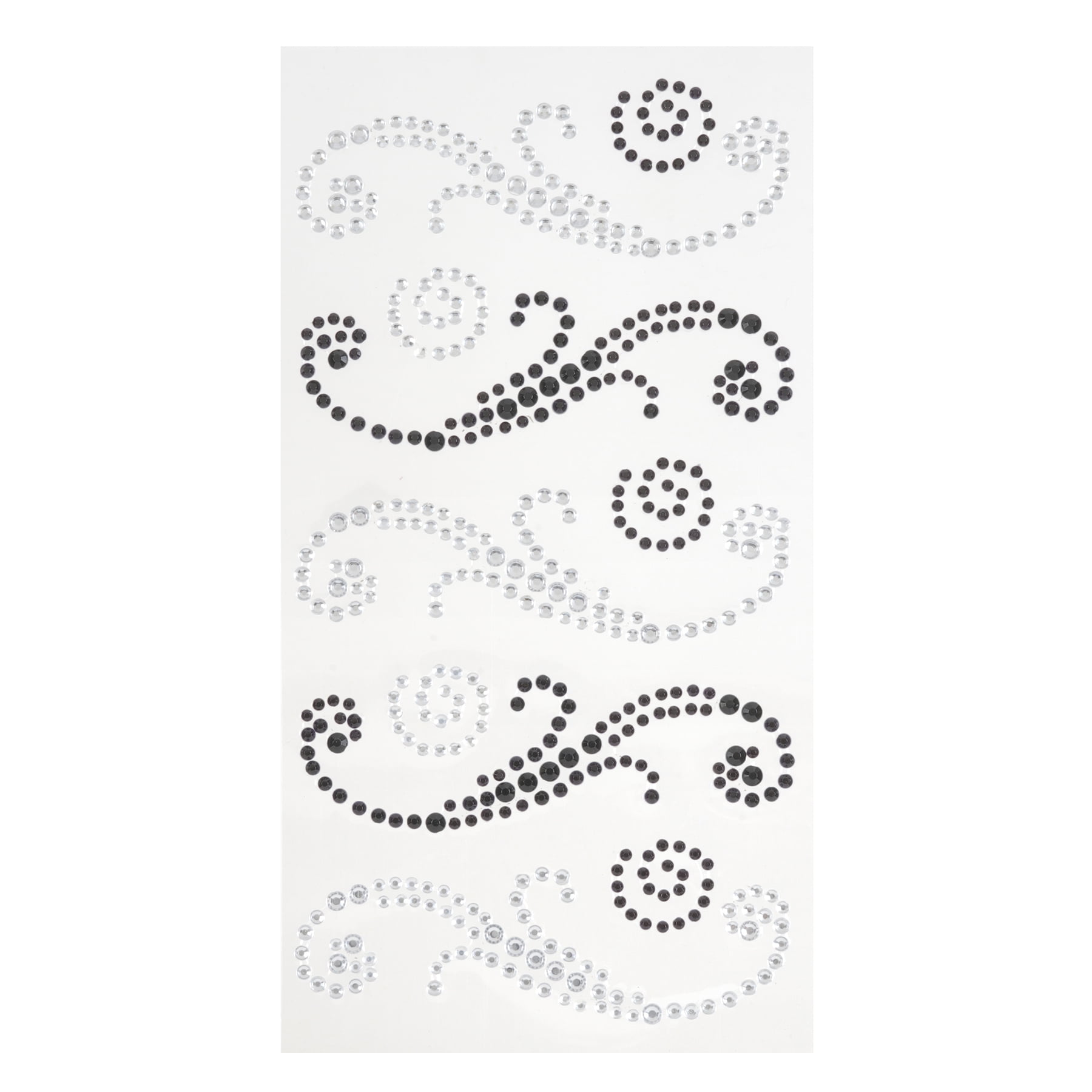 Recollections Black & Silver Rhinestone Flourish Stickers, 12 Packs: 10 ...