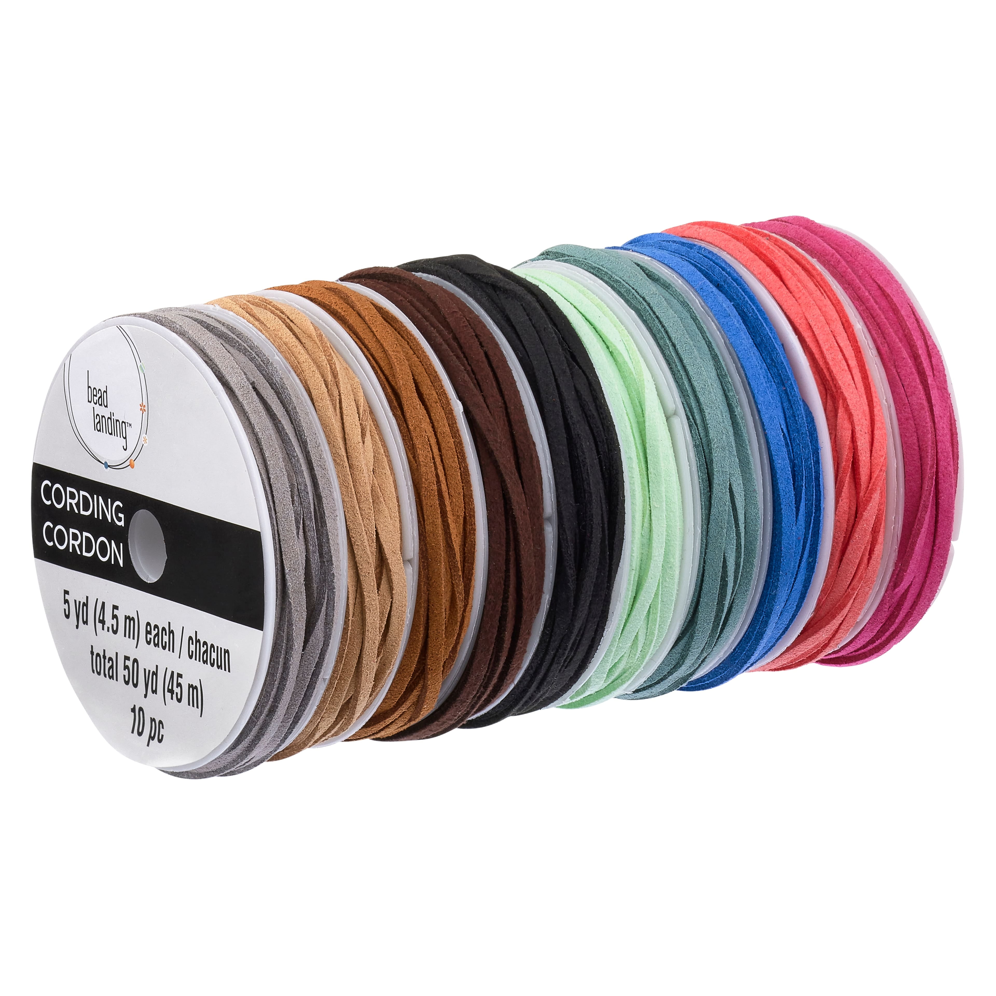 12 Packs: 10 ct. (120 total) Multicolored Faux Suede Cording By Bead ...