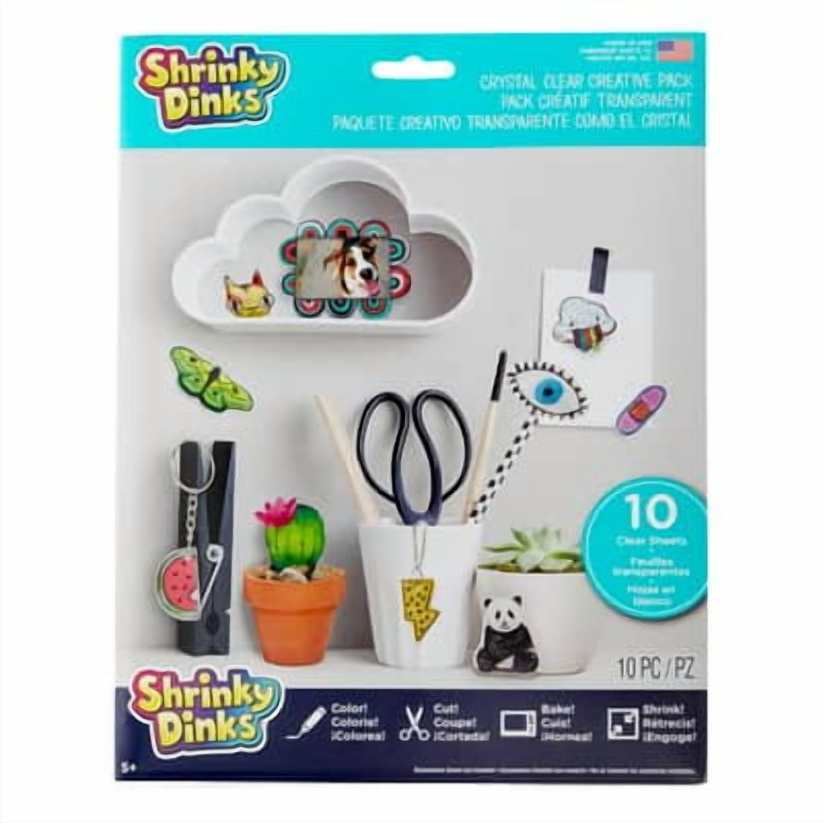 12 Packs: 10 ct. (120 total) Shrinky Dinks Crystal Clear Creative Pack ...