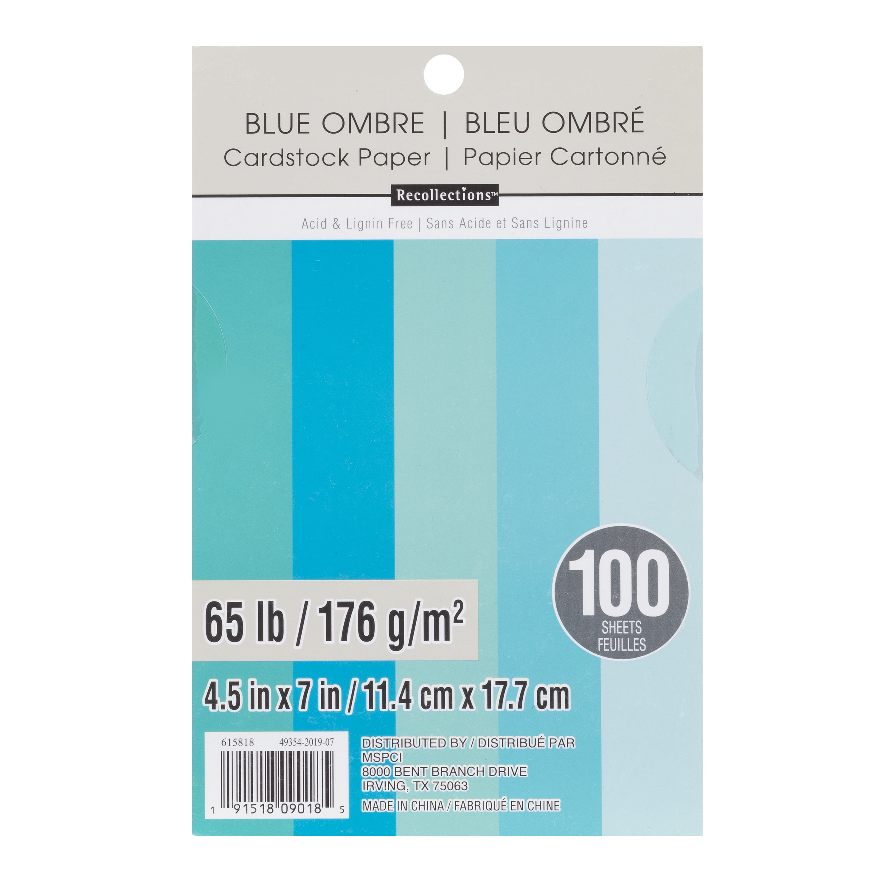 12 Packs: 100 ct. (1,200 total) Blue Ombre 4.5" x 7" Cardstock Paper by ...