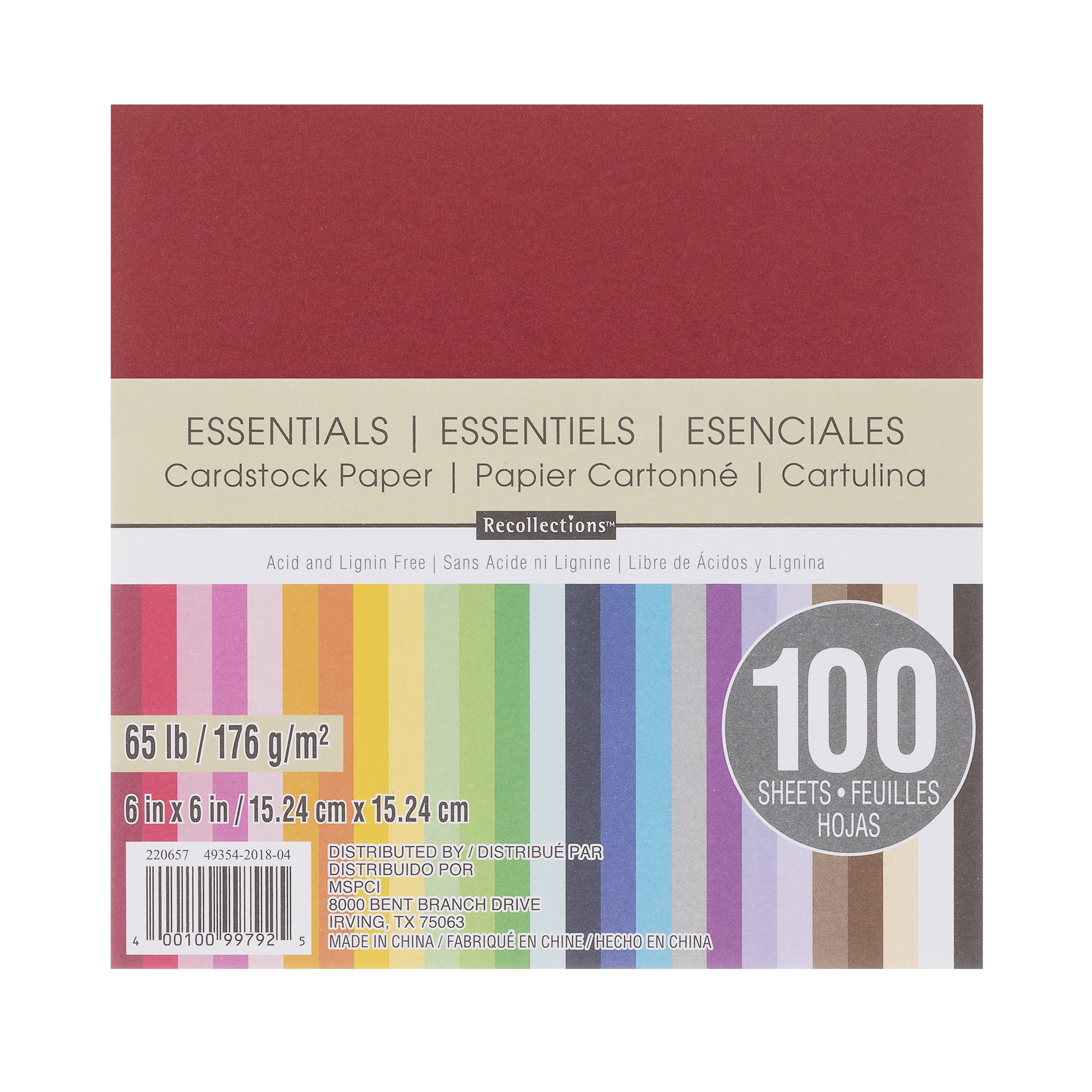 12 Packs: 100 ct. (1,200 total) Essentials 6" x 6" Cardstock Paper by ...