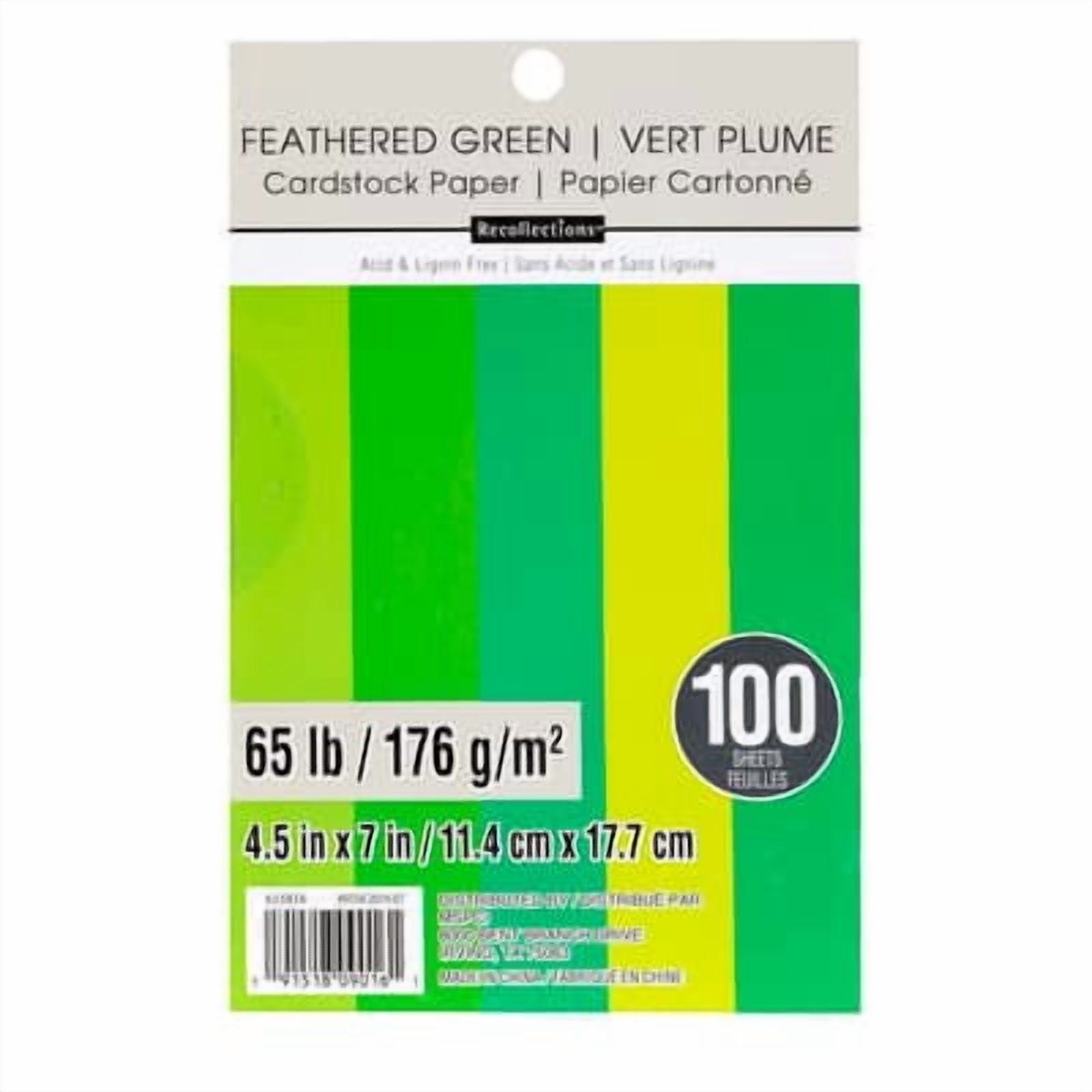 12 Packs: 100 ct. (1,200 total) Feathered Green 4.5" x 7" Cardstock ...