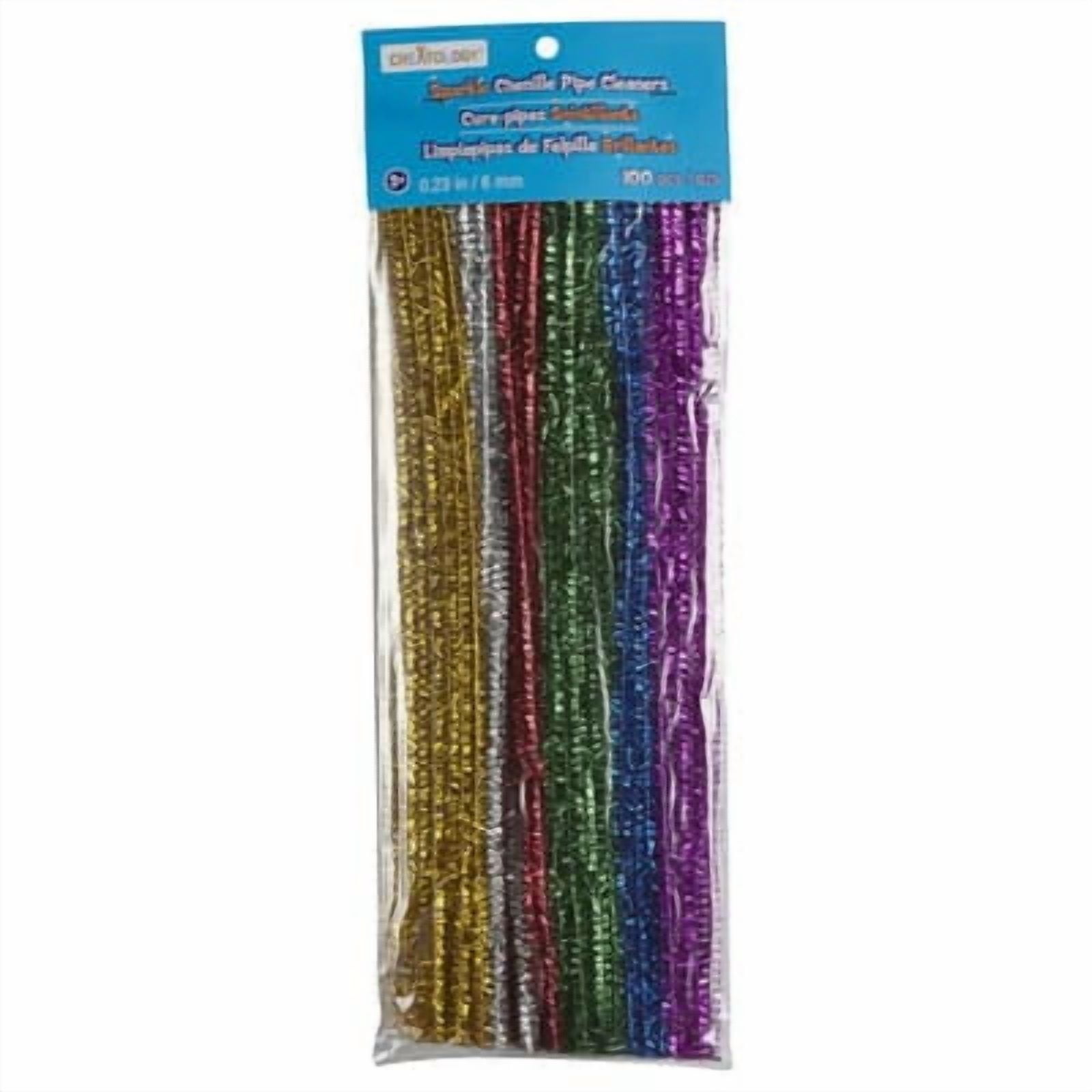 12 Packs: 100 ct. (1,200 total) Glitter Chenille Pipe Cleaners by ...
