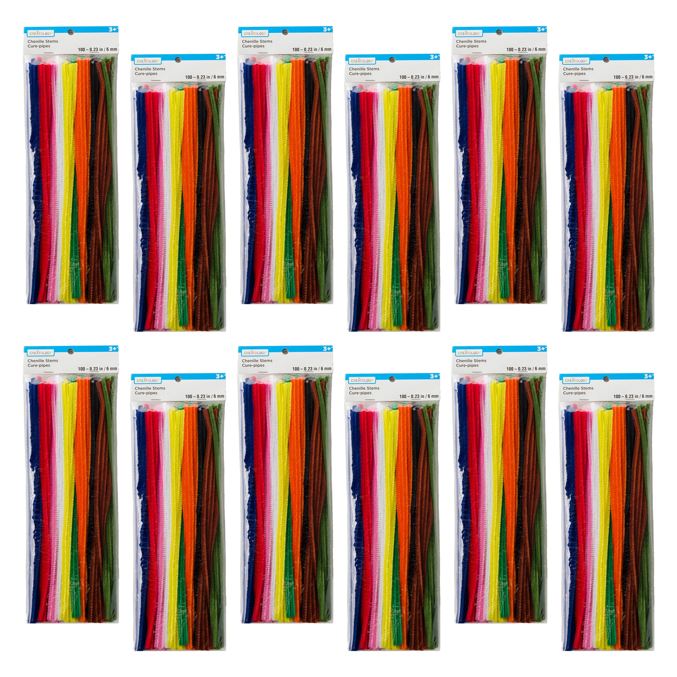 12 Packs: 100 ct. (1,200 total) Primary Chenille Pipe Cleaners by ...