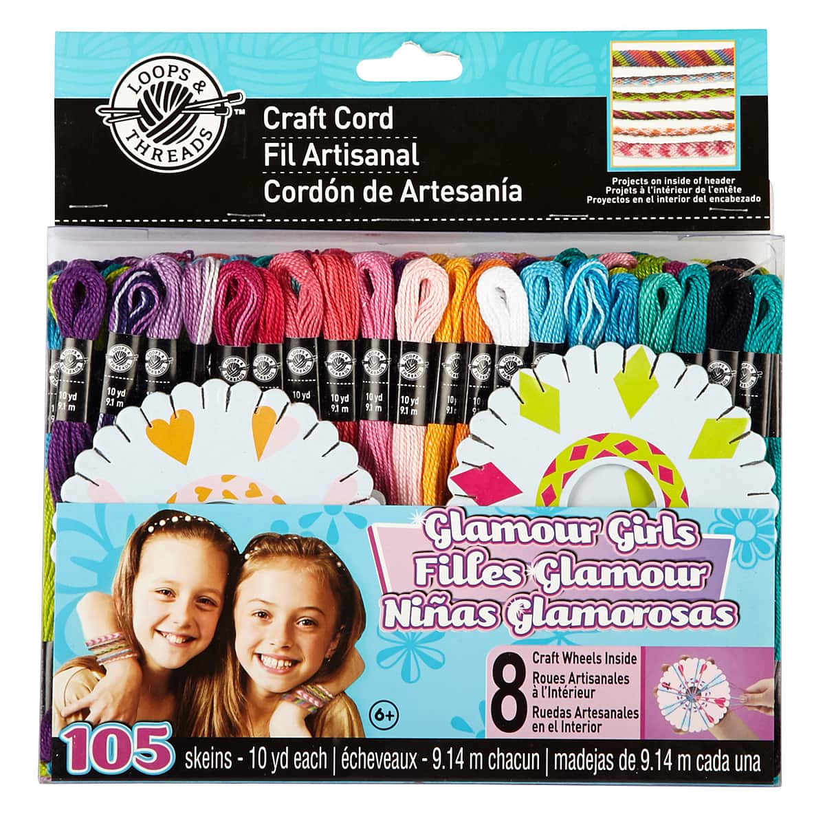 12 Packs: 105 ct. (1260 total) Glamour Girls Craft Cord by Loops and ...