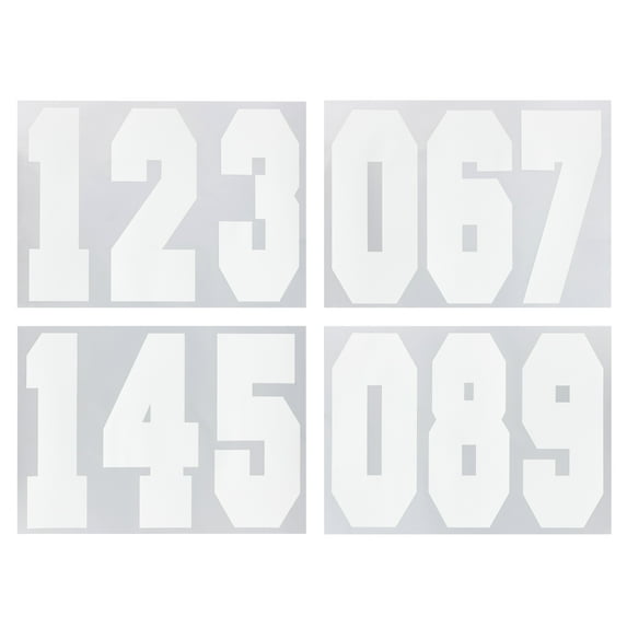 12 Packs: 12 ct. (144 total) 8" Iron-On White Numbers by Imagin8 ...