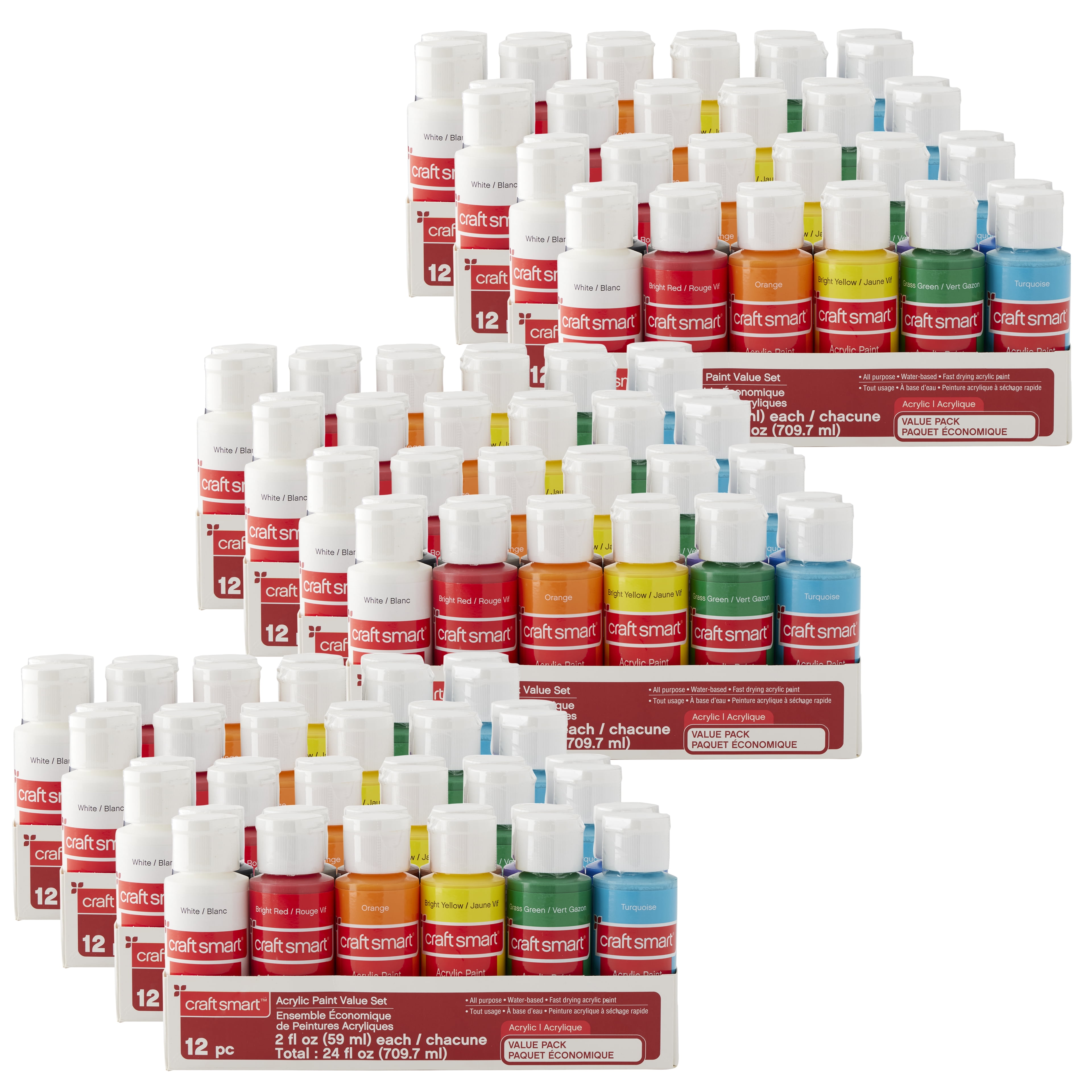 12 Packs 12 ct. 144 total Acrylic Paint Value Pack by Craft Smart Walmart Business Supplies