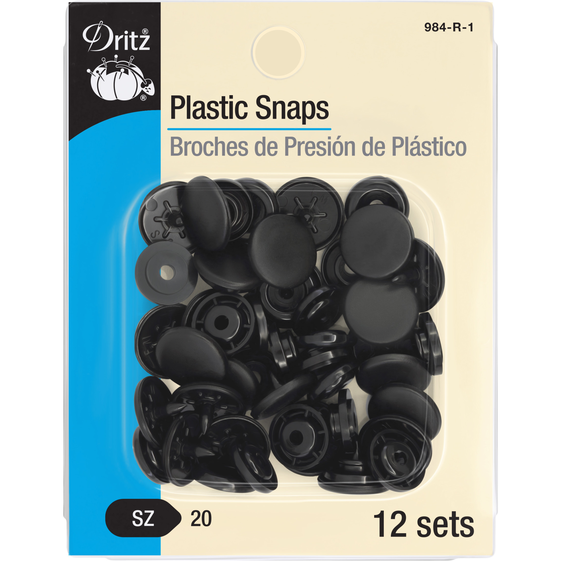 12 Packs: 12 ct. (144 total) Dritz® Black Plastic Snap Sets - Walmart.com