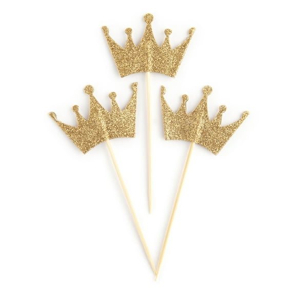 12 Packs: 12 ct. (144 total) Gold Crown Treat Toppers by Celebrate It ...