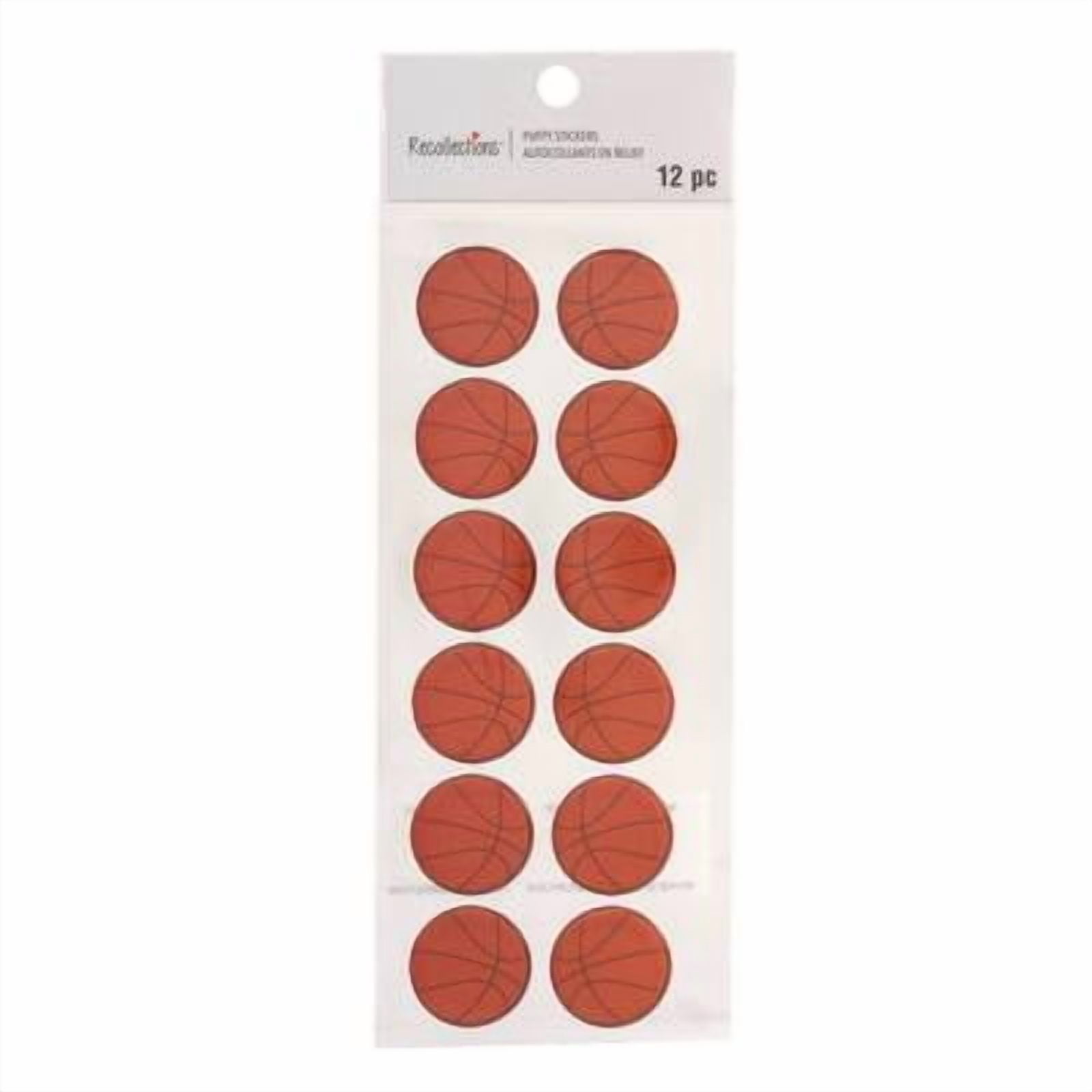 12 Packs: 12 ct. (144 total) Mini Basketball Stickers by Recollections ...
