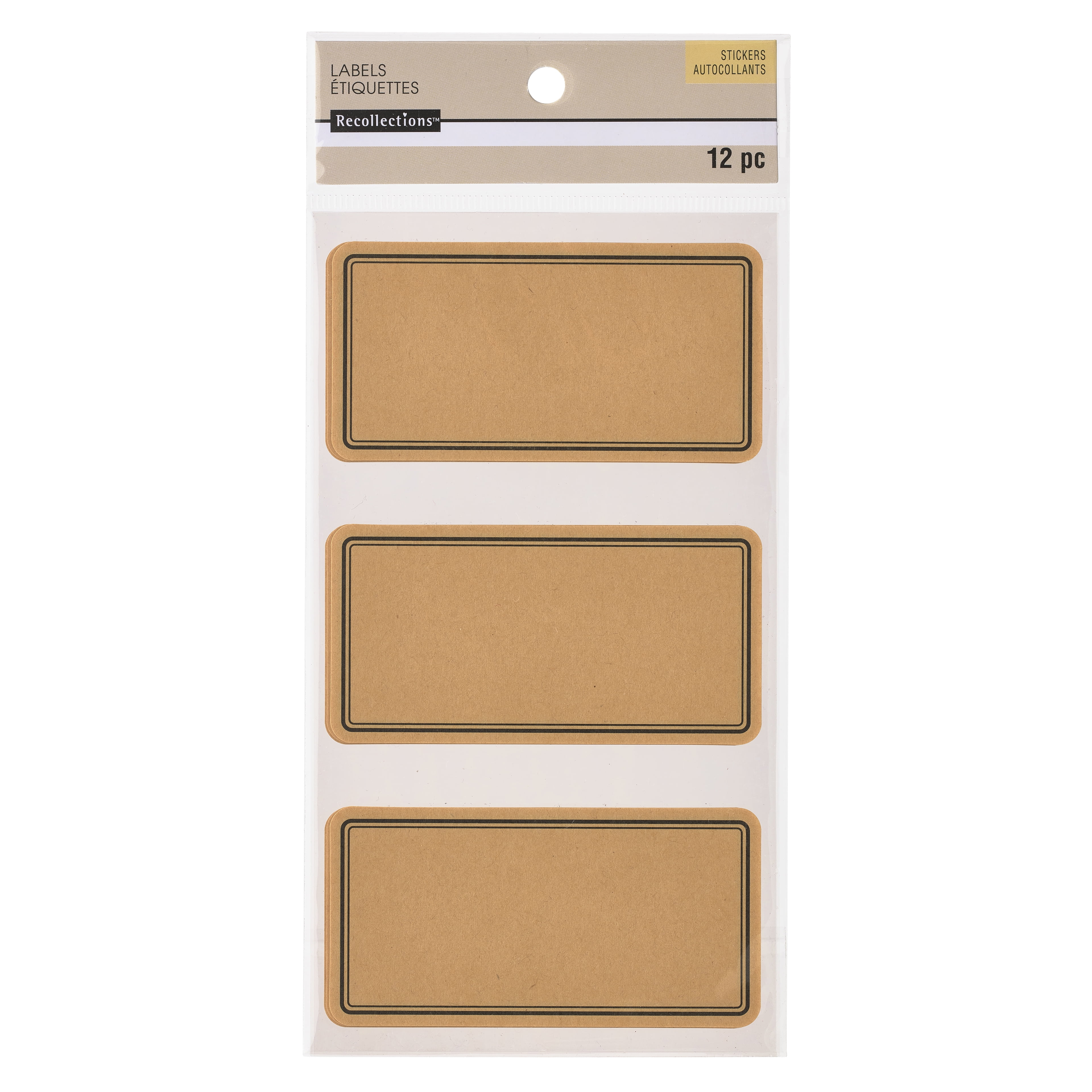 12 Packs: 12 ct. (144 total) Rectangle Kraft Labels by Recollections ...