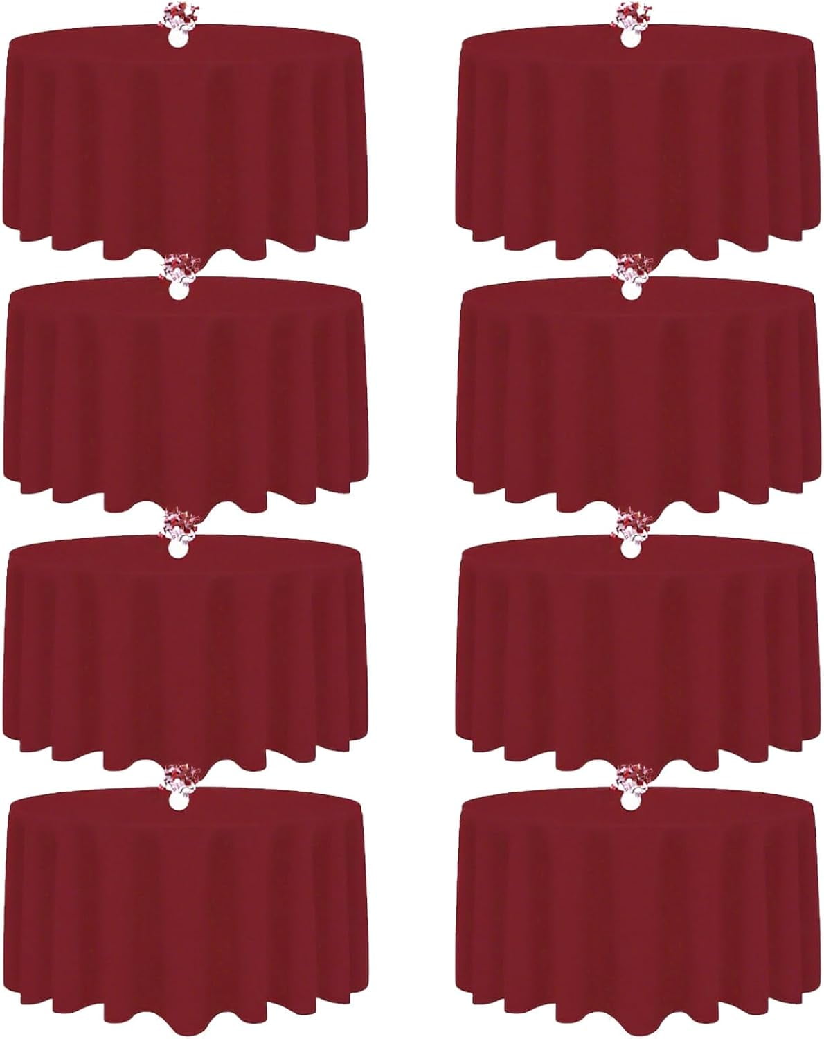 12 Packs 120 Inch Black Round Tablecloth in Diameter Washable Polyester ...