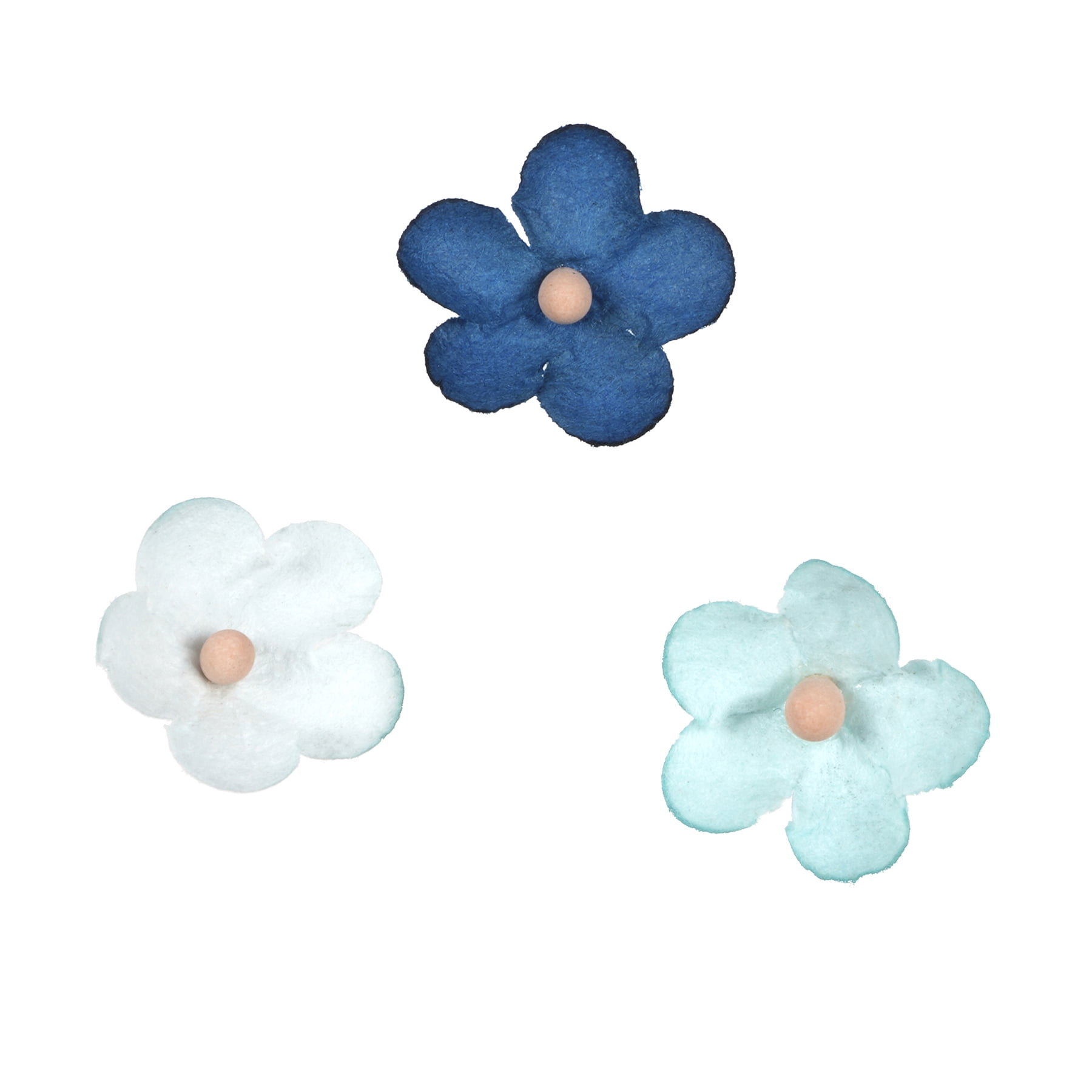 12 Packs: 120 ct. (1,440 total) Blue Paper Flowers by Recollections ...