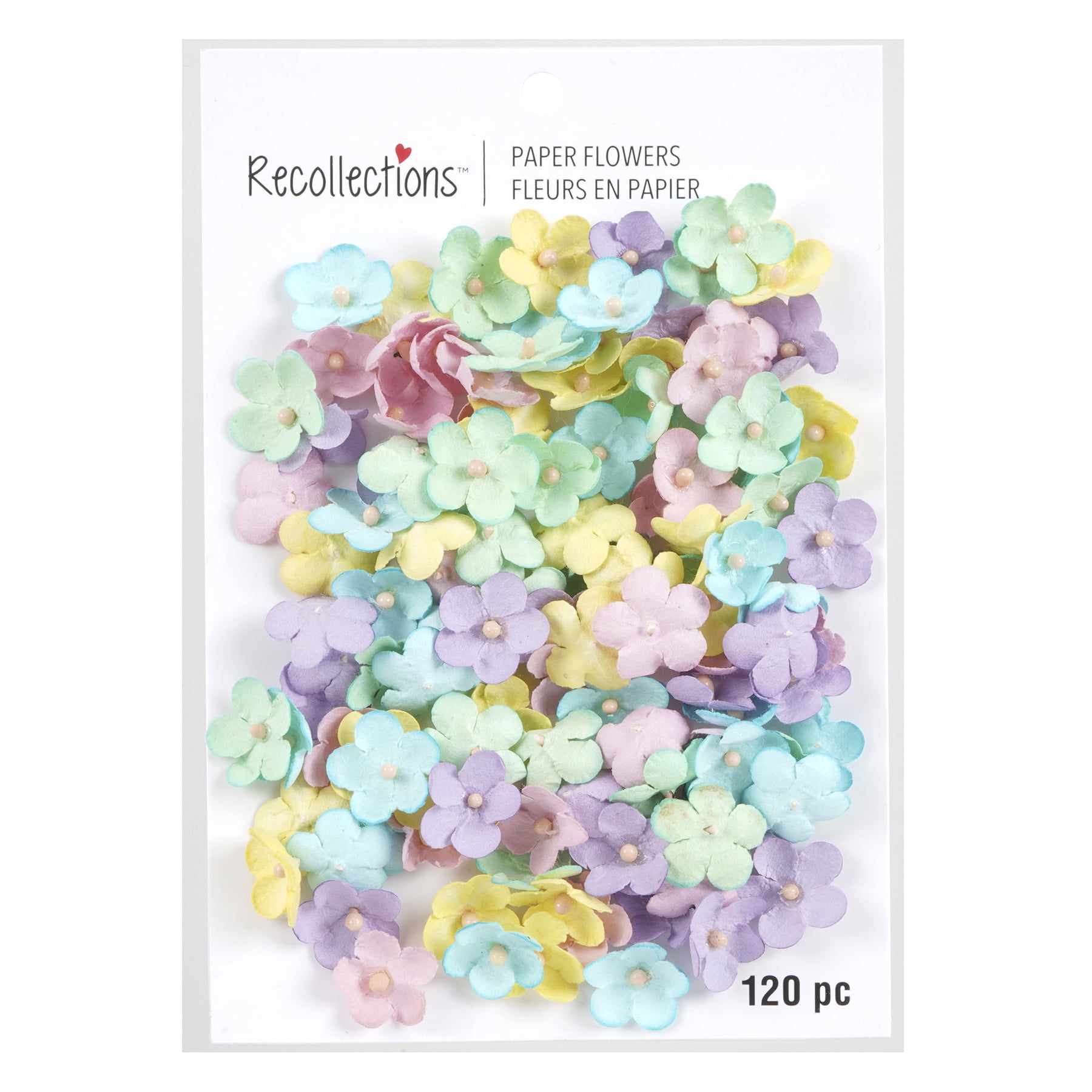 Recollections Pastel Paper Flowers, 12 Packs: 120 ct. (1,440 total ...