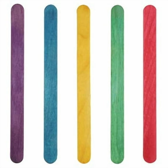 12 Packs: 125 ct. (1,500 total) Multicolor Wood Craft Sticks by ...