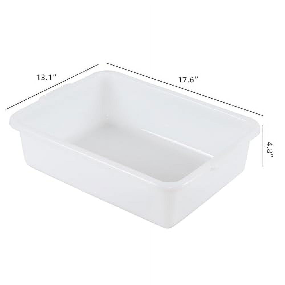 12 Packs 13 L Commercial Tote Box, Food Service Bus Tub Trays, White ...