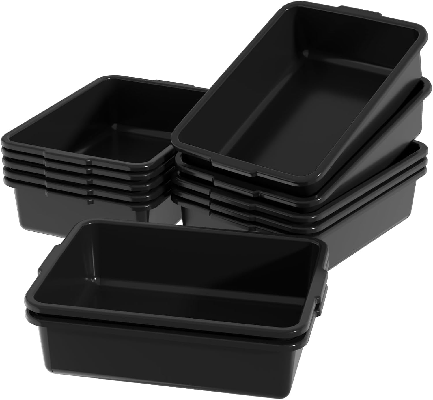 12 Packs 13 L Plastic Commercial Bus Tub, Plastic Restaurant Bus Bin ...