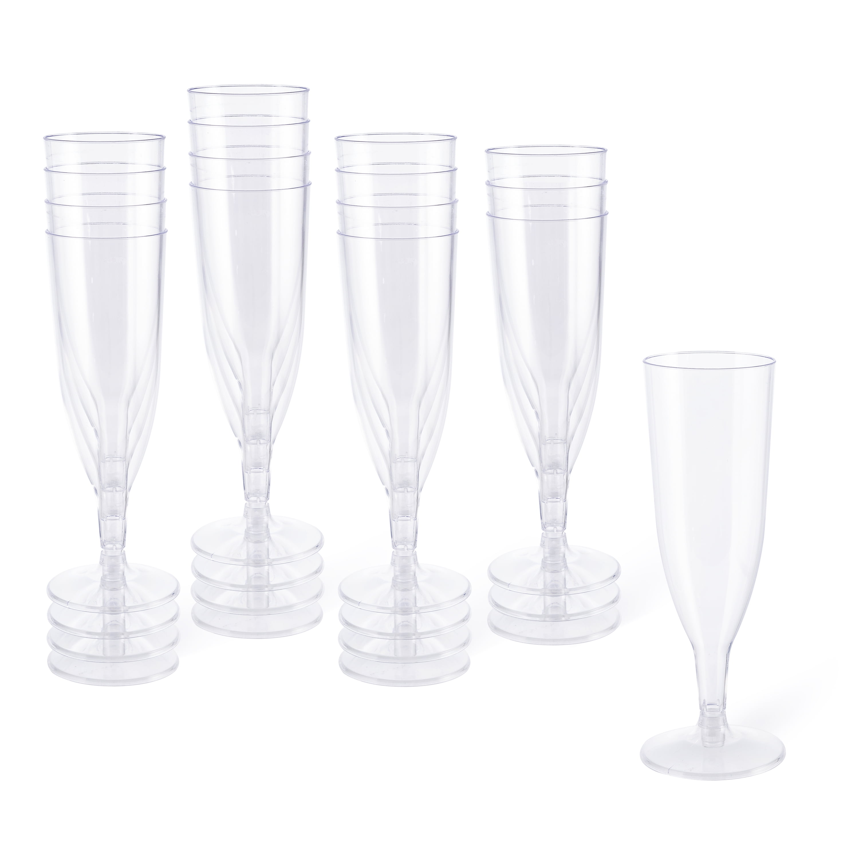 12 Packs: 16 ct. (192 total) 5oz. Plastic Champagne Flutes by Celebrate ...