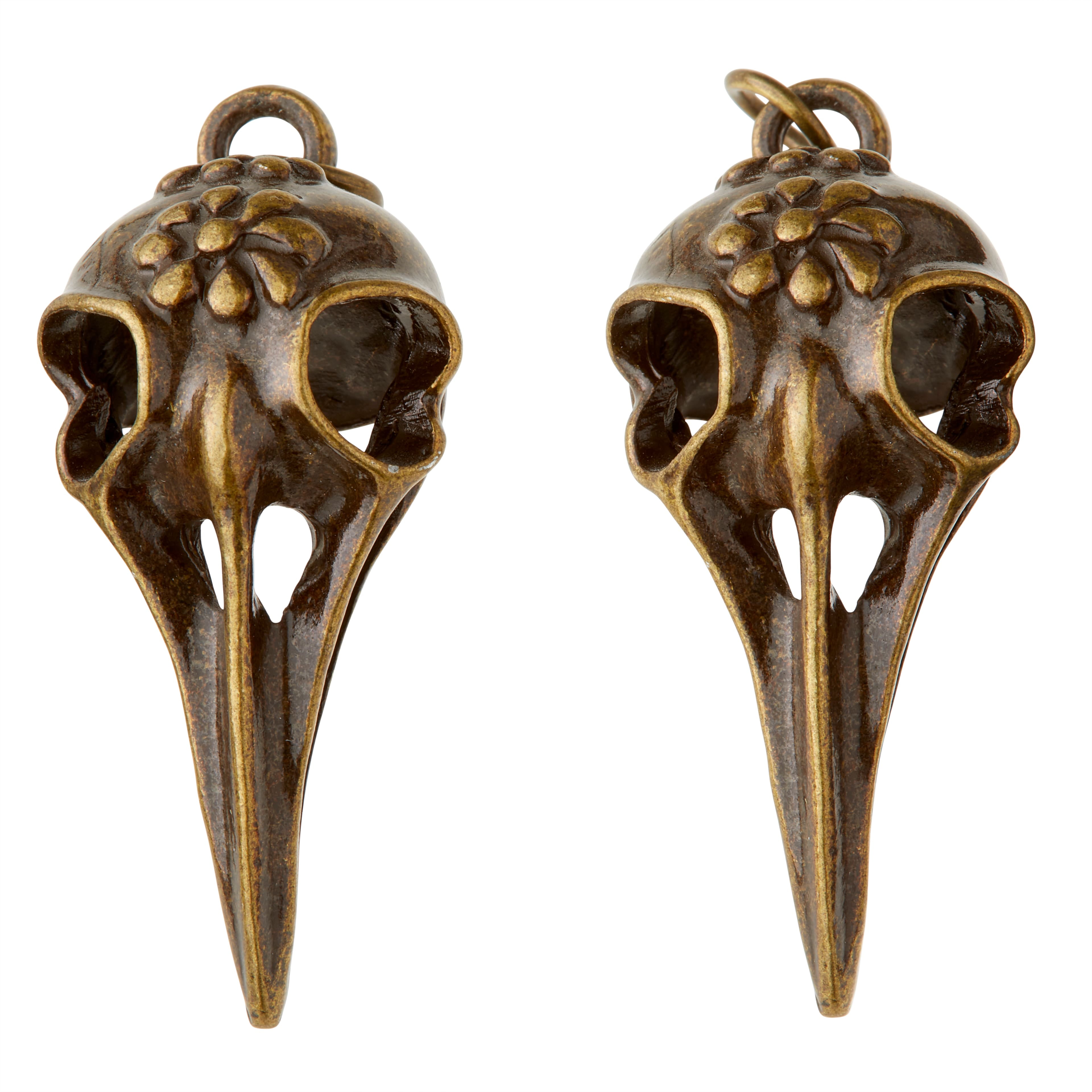 12 Packs: 2 ct. (24 total) Found Objects™ Bird Skull Charms by Bead ...