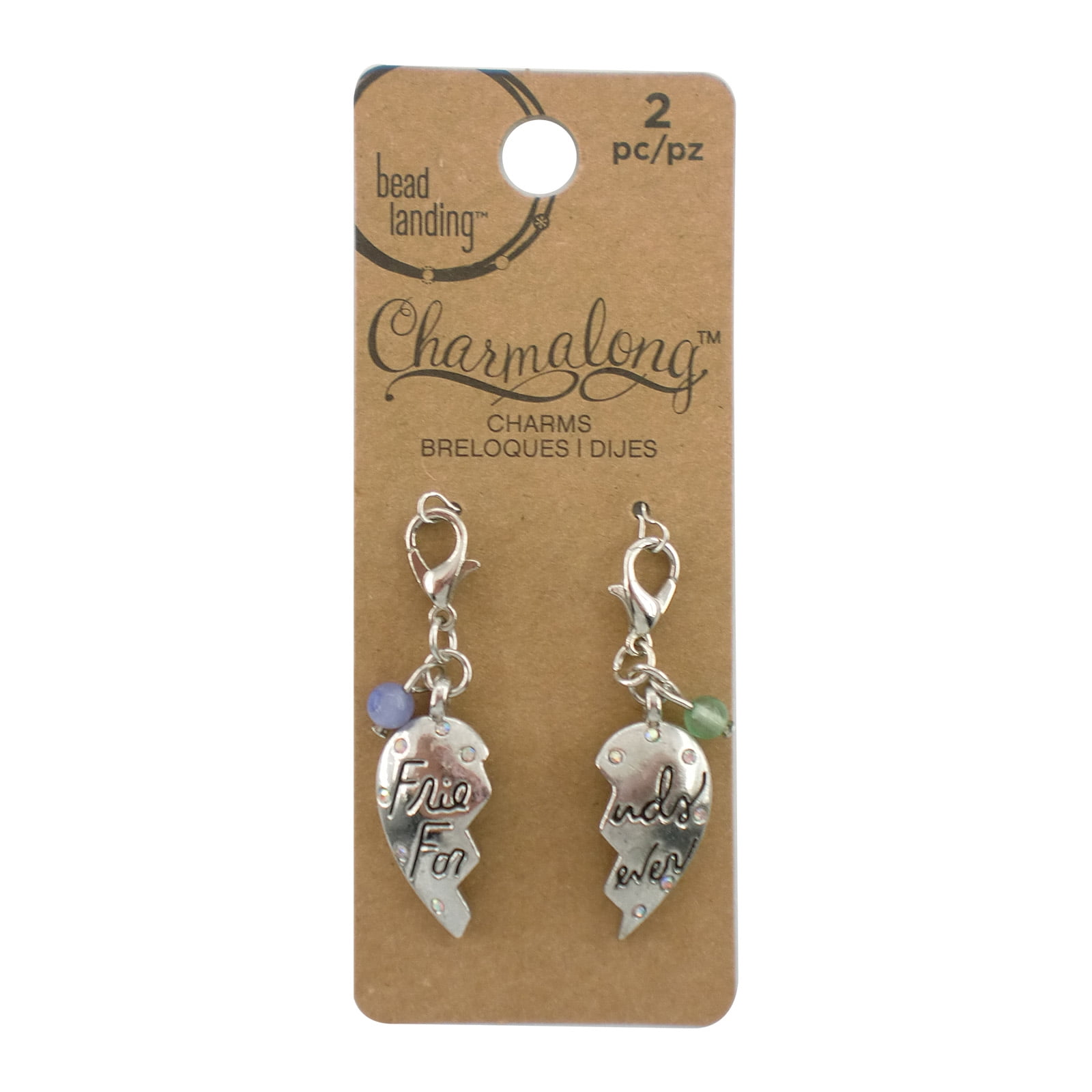 12 Packs: 2 ct. (24 total) Friends Forever Heart Charms by Bead Landing ...