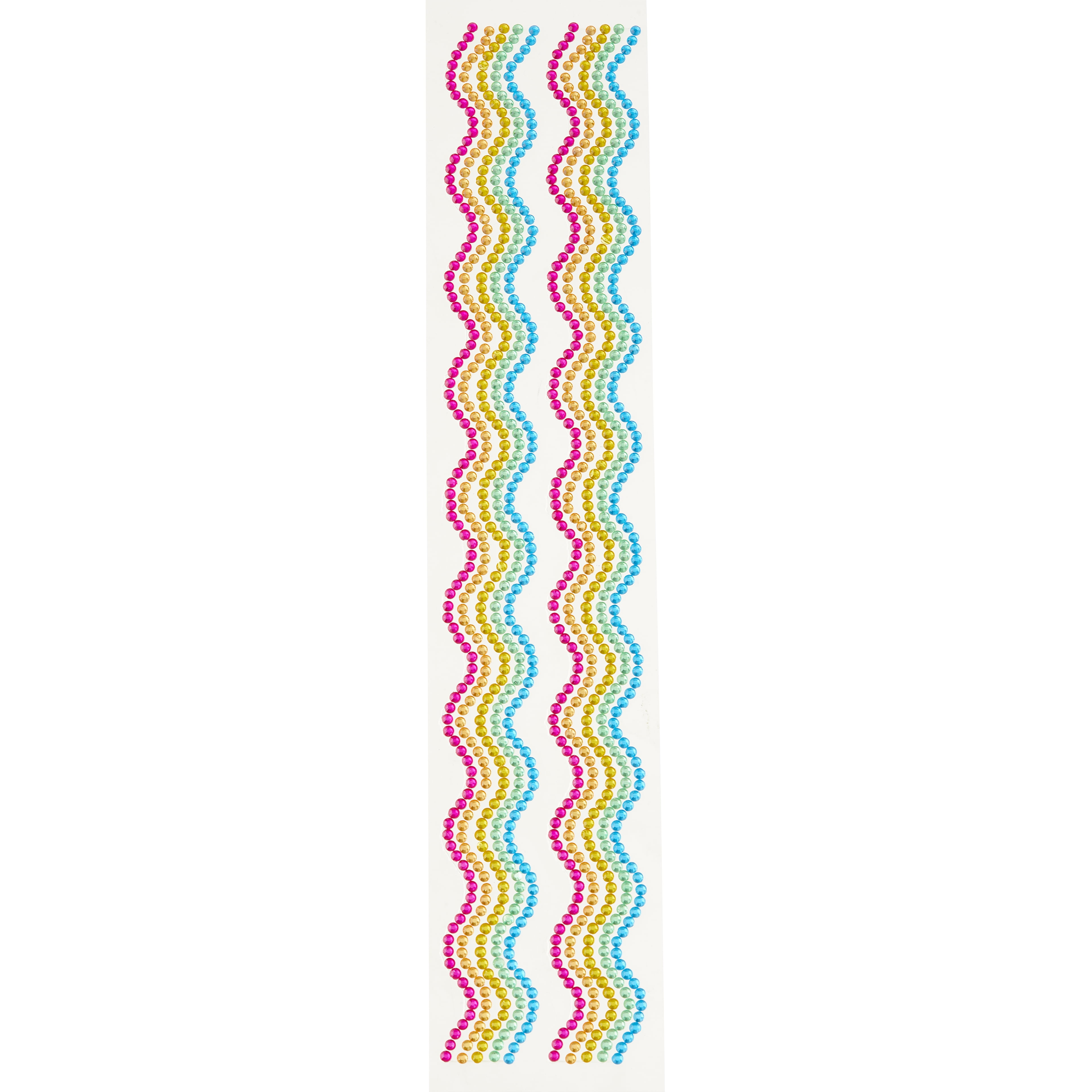 12 Packs: 2 ct. (24 total) Rainbow Wave Strip Bling Stickers by ...