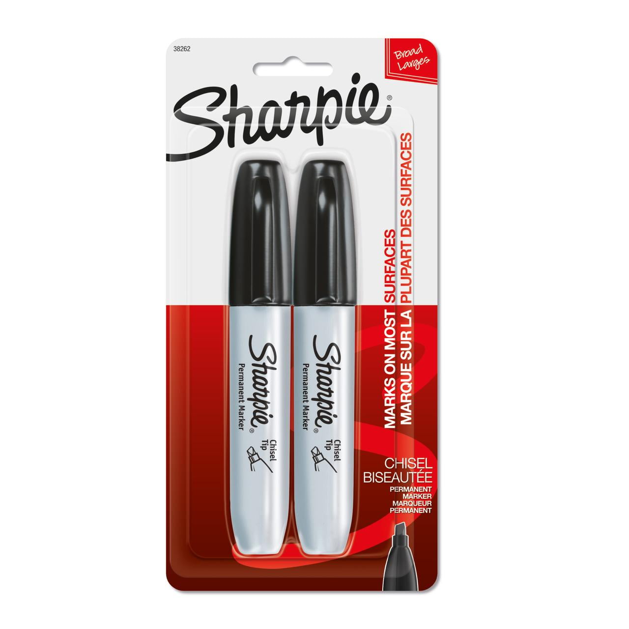 12 Packs: 2 ct. (24 total) Sharpie® Chisel Tip Black Markers - Walmart.com