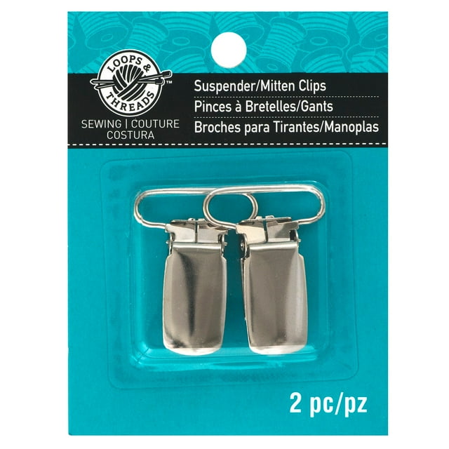 12 Packs: 2 ct. (24 total) Suspender Mitten Clips by Loops & Threads ...