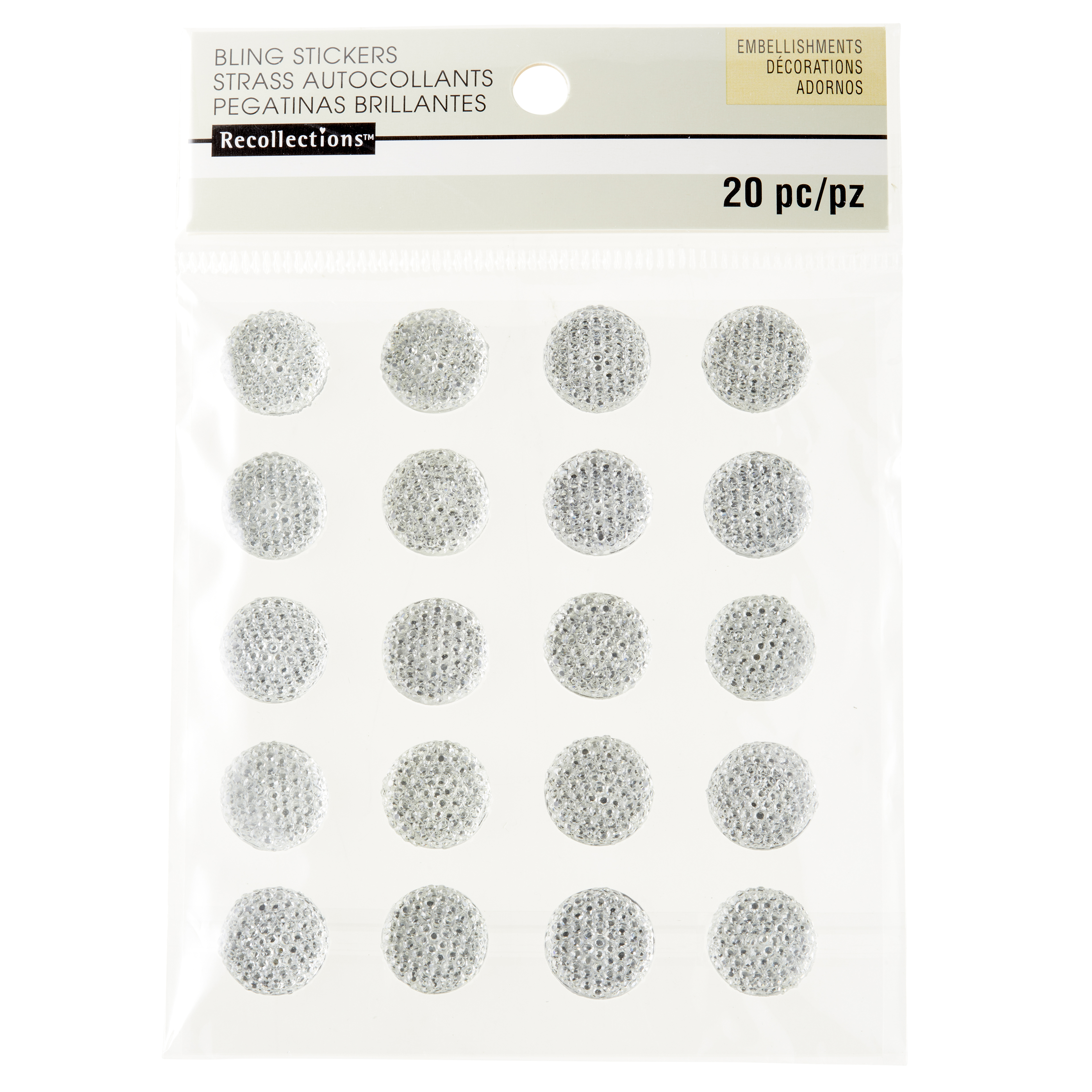 12 Packs: 20 ct. (240 total) 16mm Clear Sugar Stone Stickers by ...