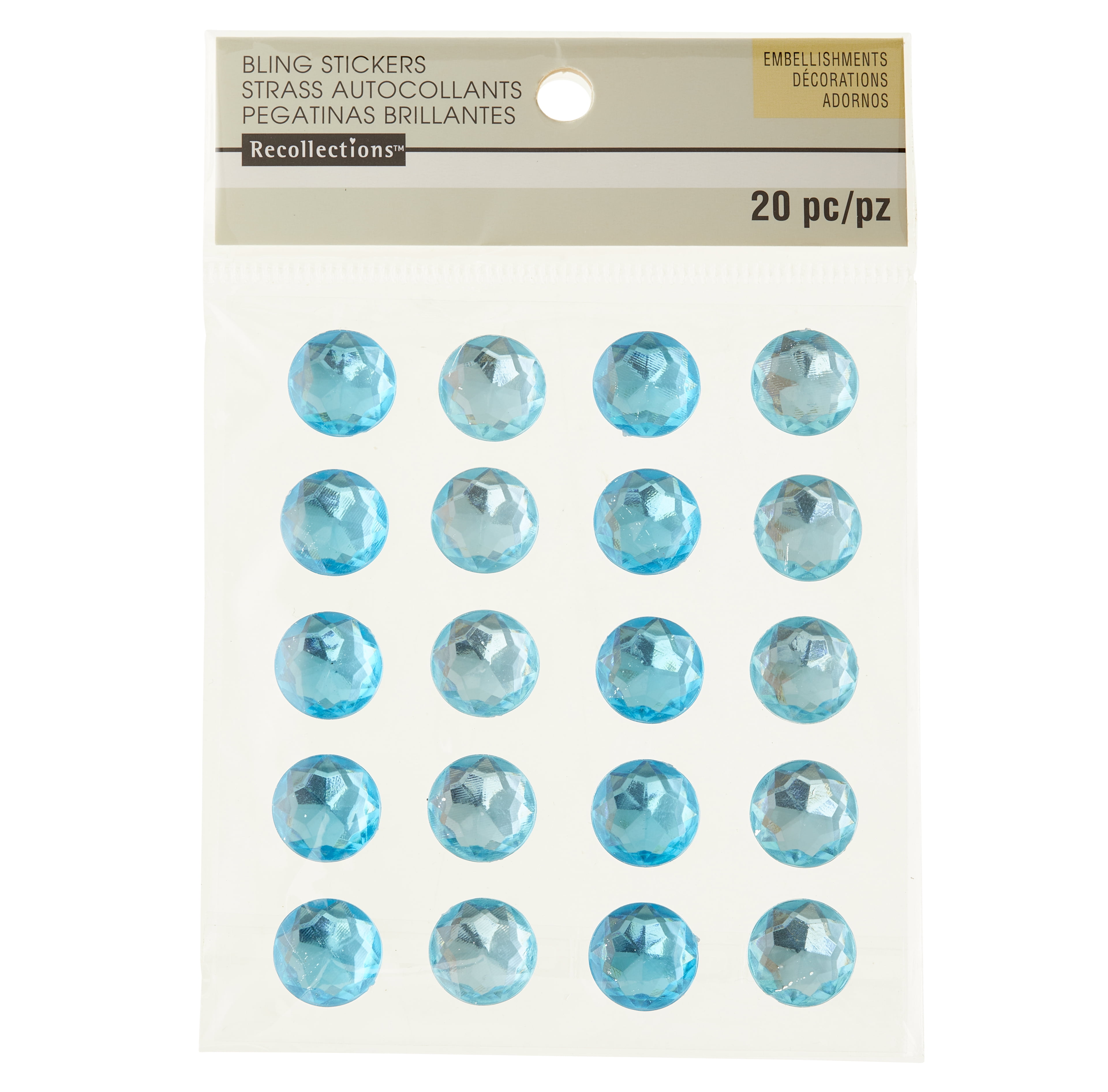 12 Packs: 20 ct. (240 total) Blue Combo Rhinestone Stickers by ...