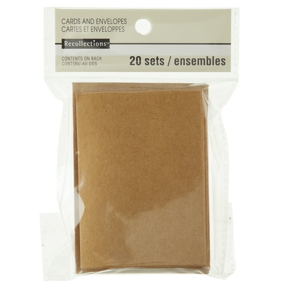 12 Packs: 20 ct. (240 total) Kraft Gift Card & Envelope Set by ...