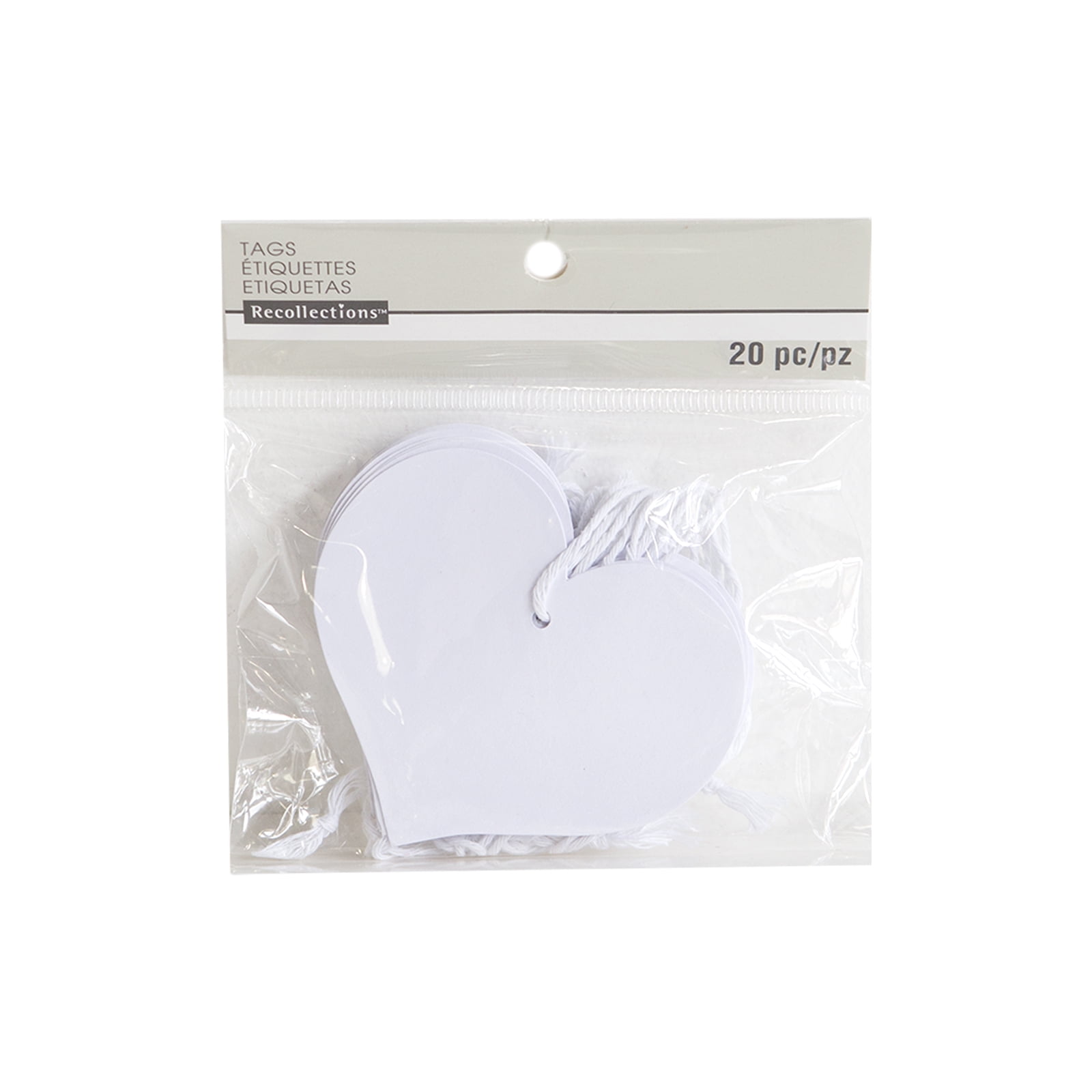 12 Packs: 20 ct. (240 total) White Heart Tags by Recollections ...
