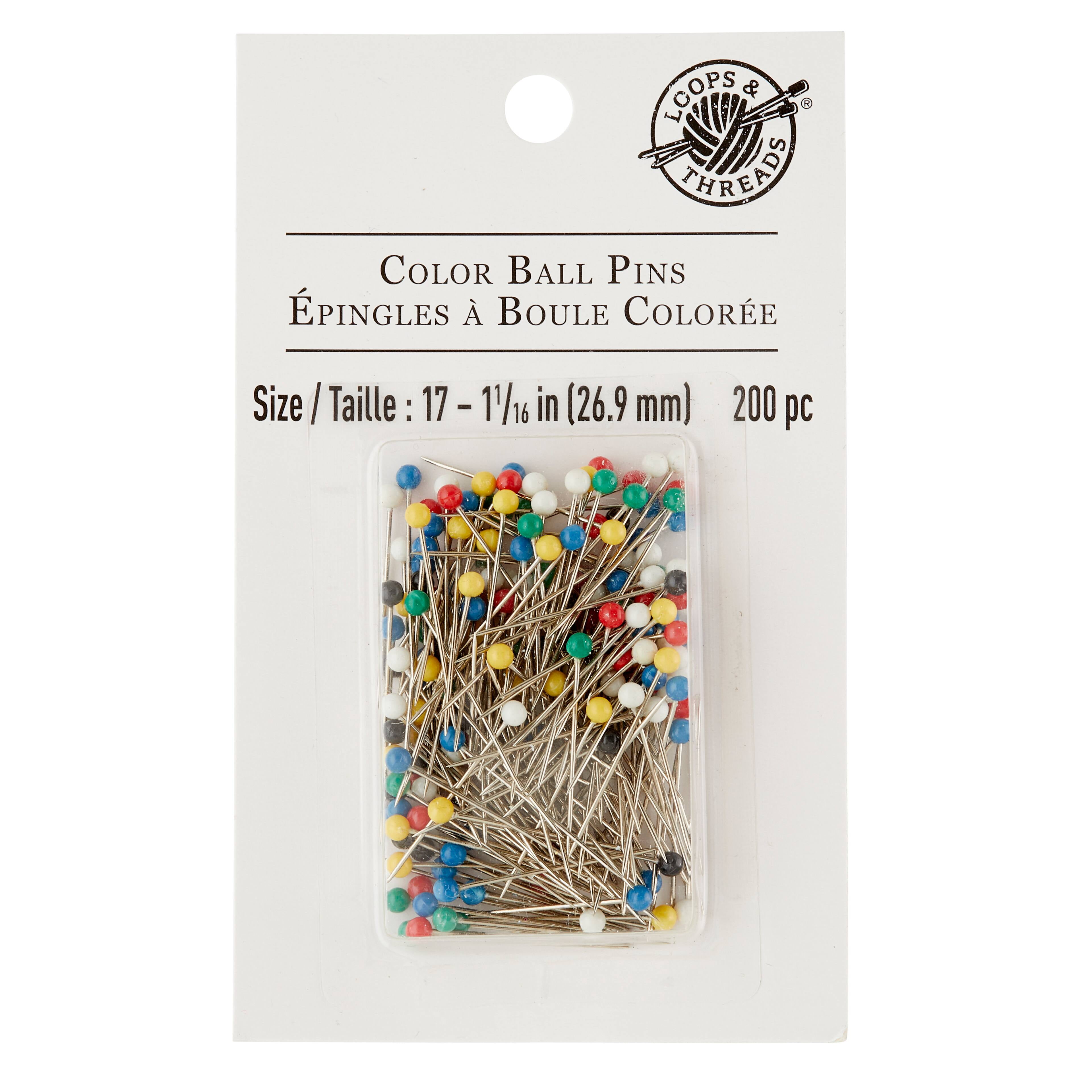 12 Packs: 200 ct. (2,400 total) Multicolor Ball Point Pins by Loops ...