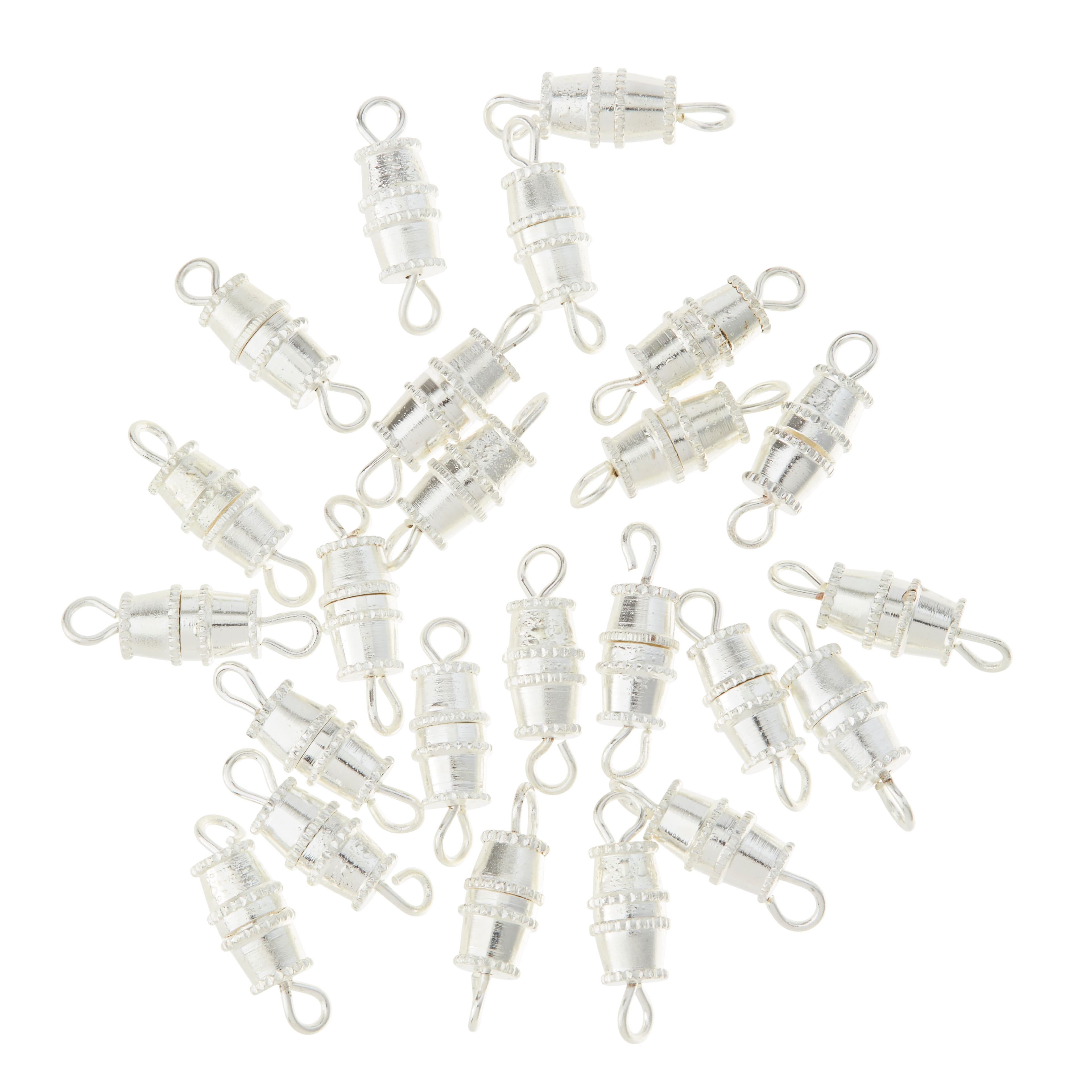12 Packs: 24 ct. (288 total) 10mm Barrel Screw Clasps by Bead Landing ...