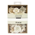 Recollections White Mulberry Printed Paper Flower Embellishments, 12 ...