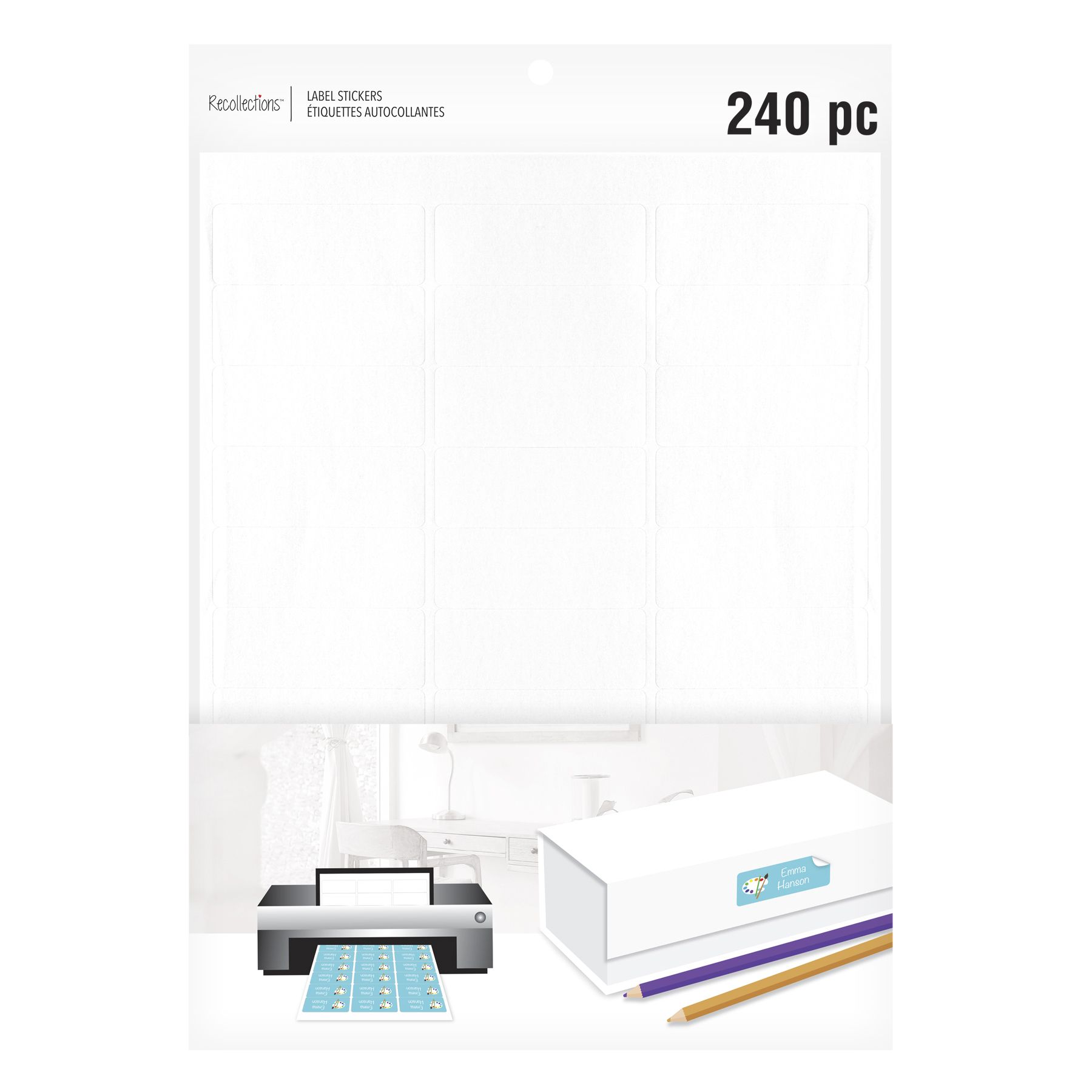 12 Packs: 240 ct. (2,880 total) White Printable Address Label Stickers ...