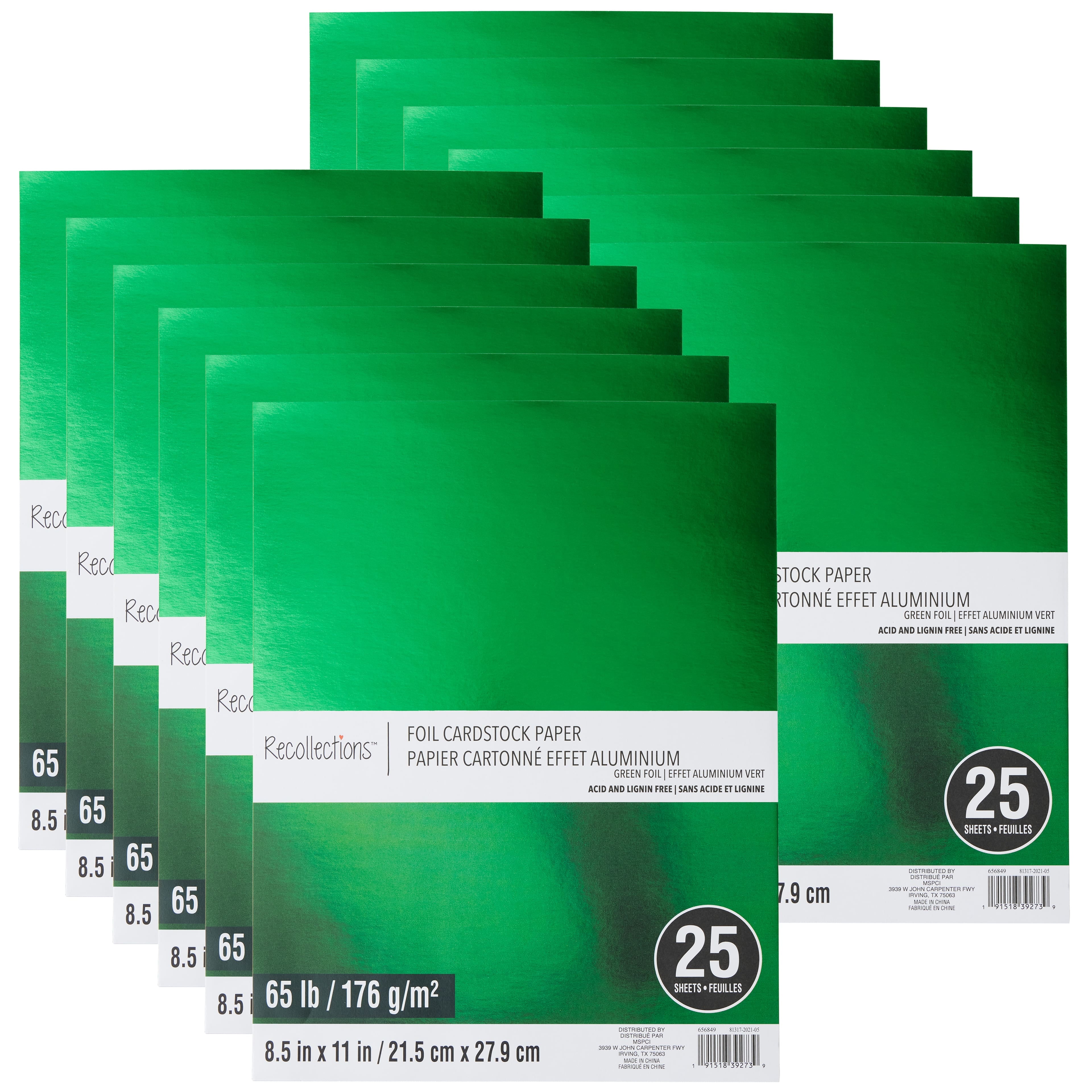 12 Packs: 25 ct. (300 total) 8.5" x 11" Foil Cardstock Paper by ...