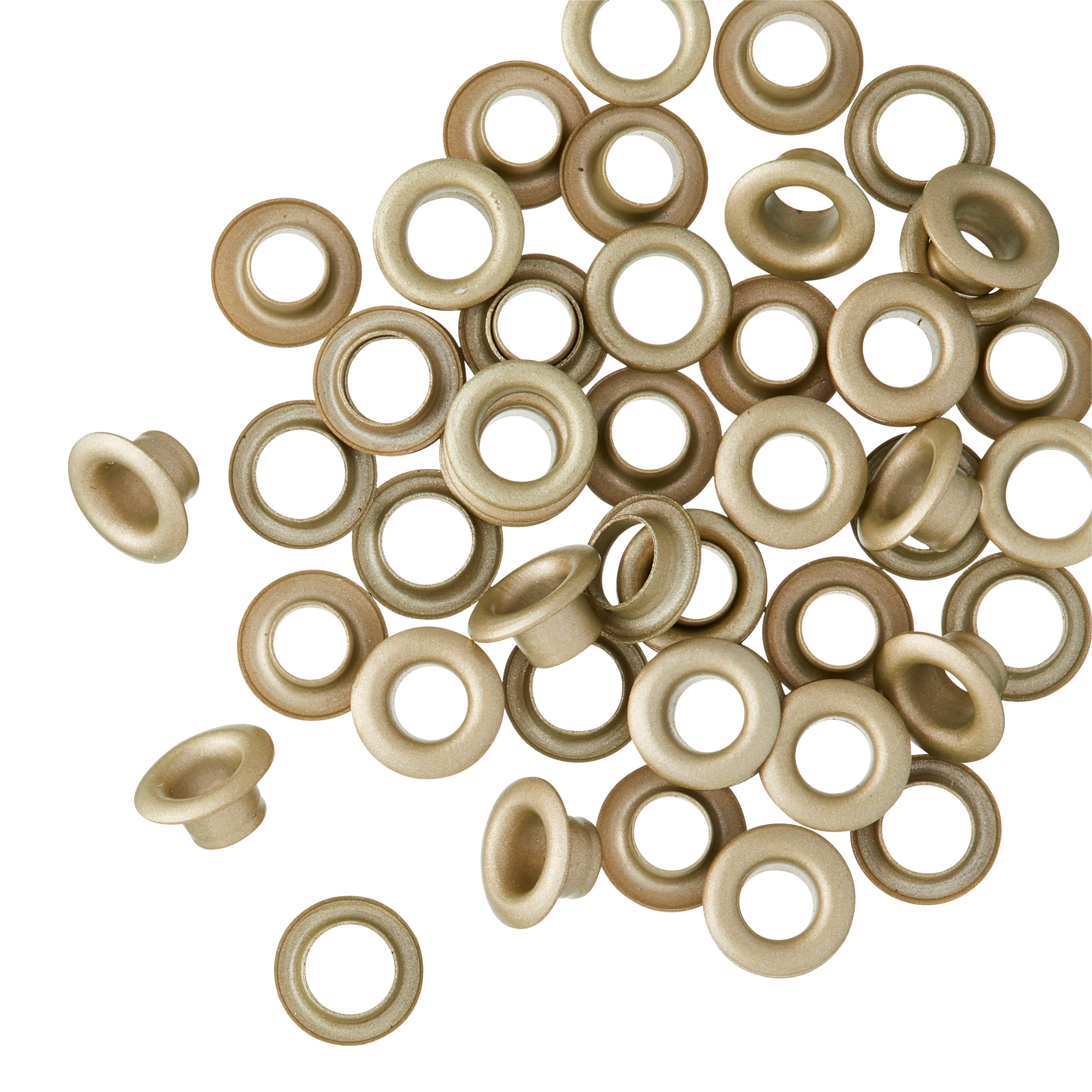 12 Packs: 25 ct. (600 total) 3/16" Antique Brass Eyelets by Loops ...