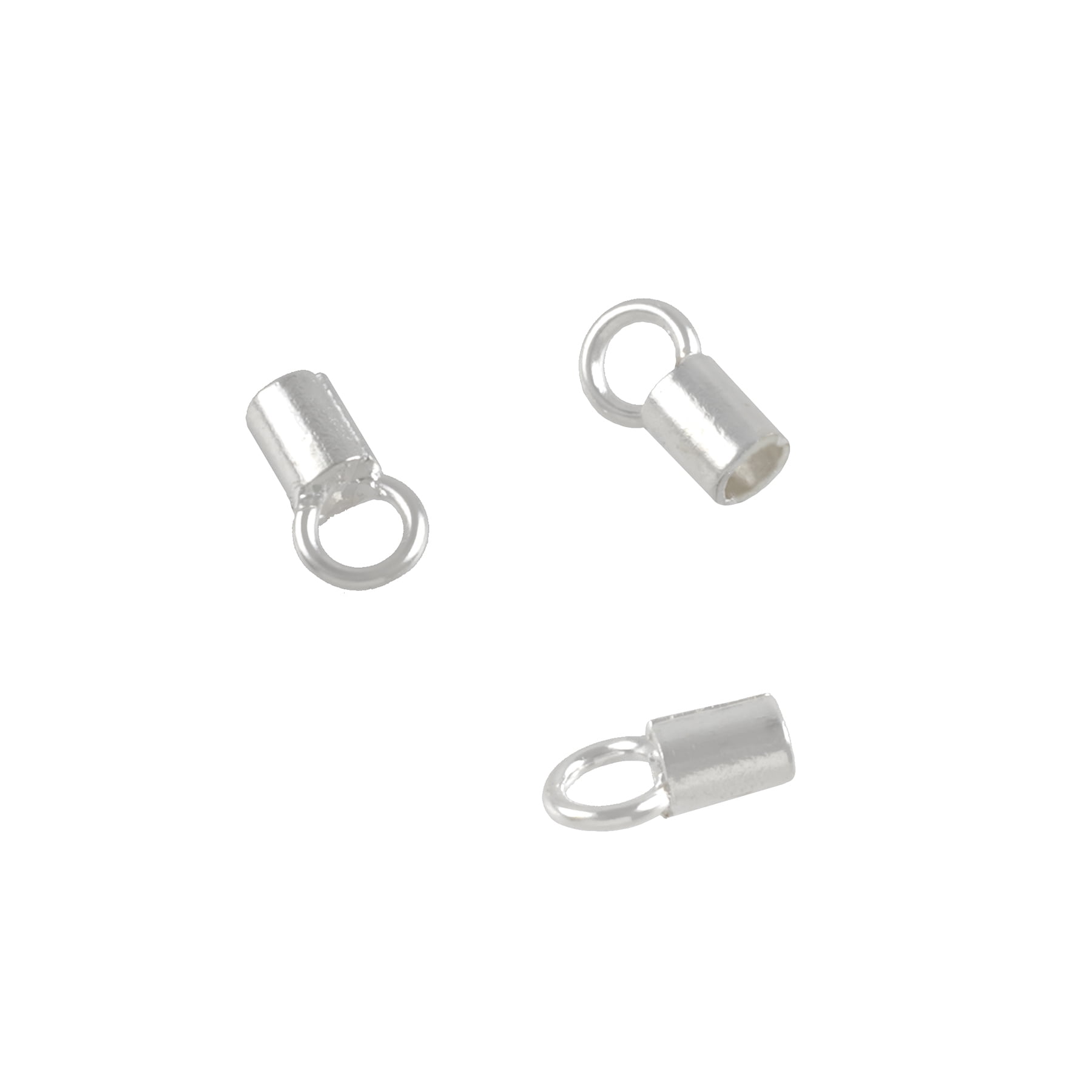 12 Packs: 26 ct. (312 total) 3mm Silver Crimp End Caps by Bead Landing ...