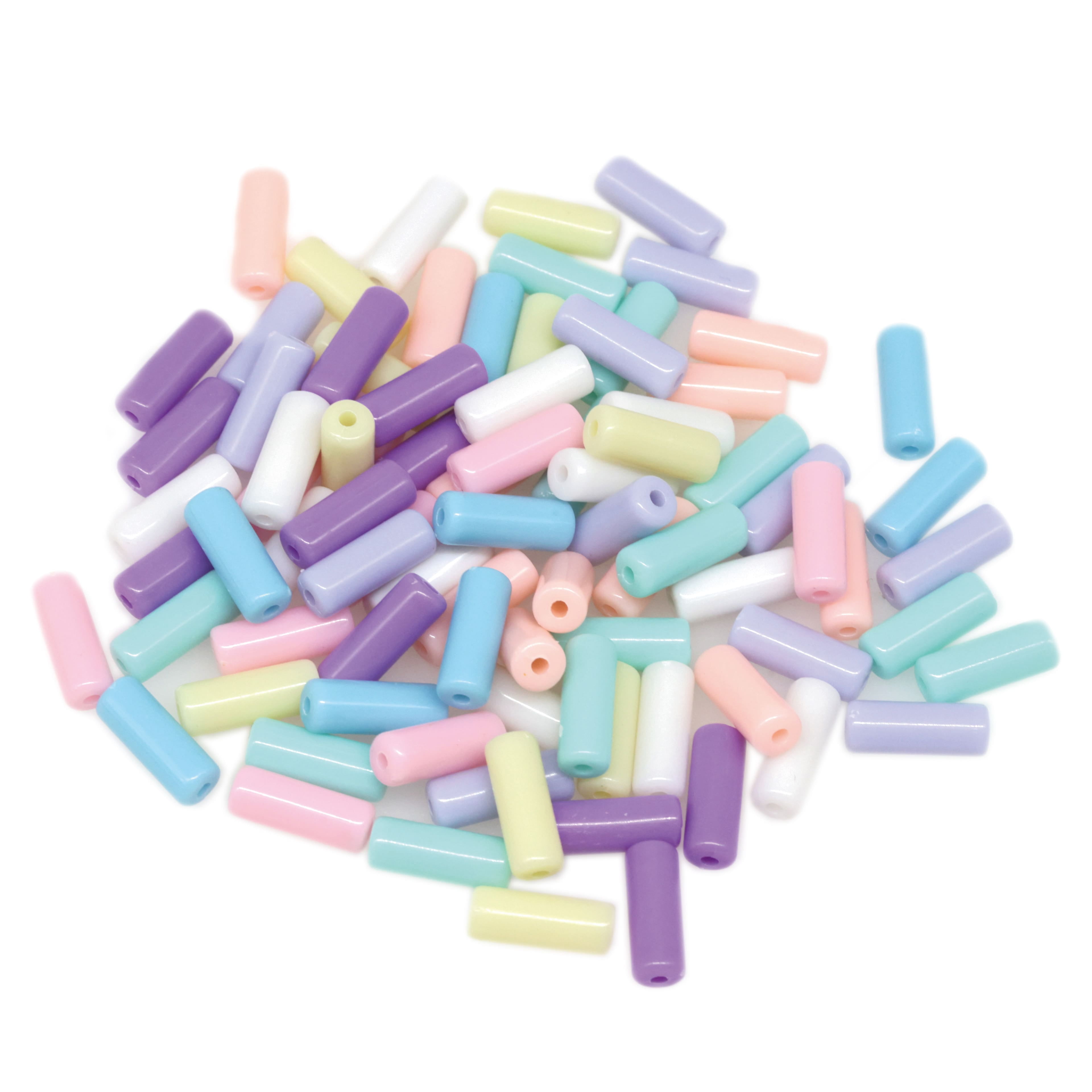 12 Packs: 280 ct. (3,360 total) Pastel Plastic Tube Beads by Creatology ...