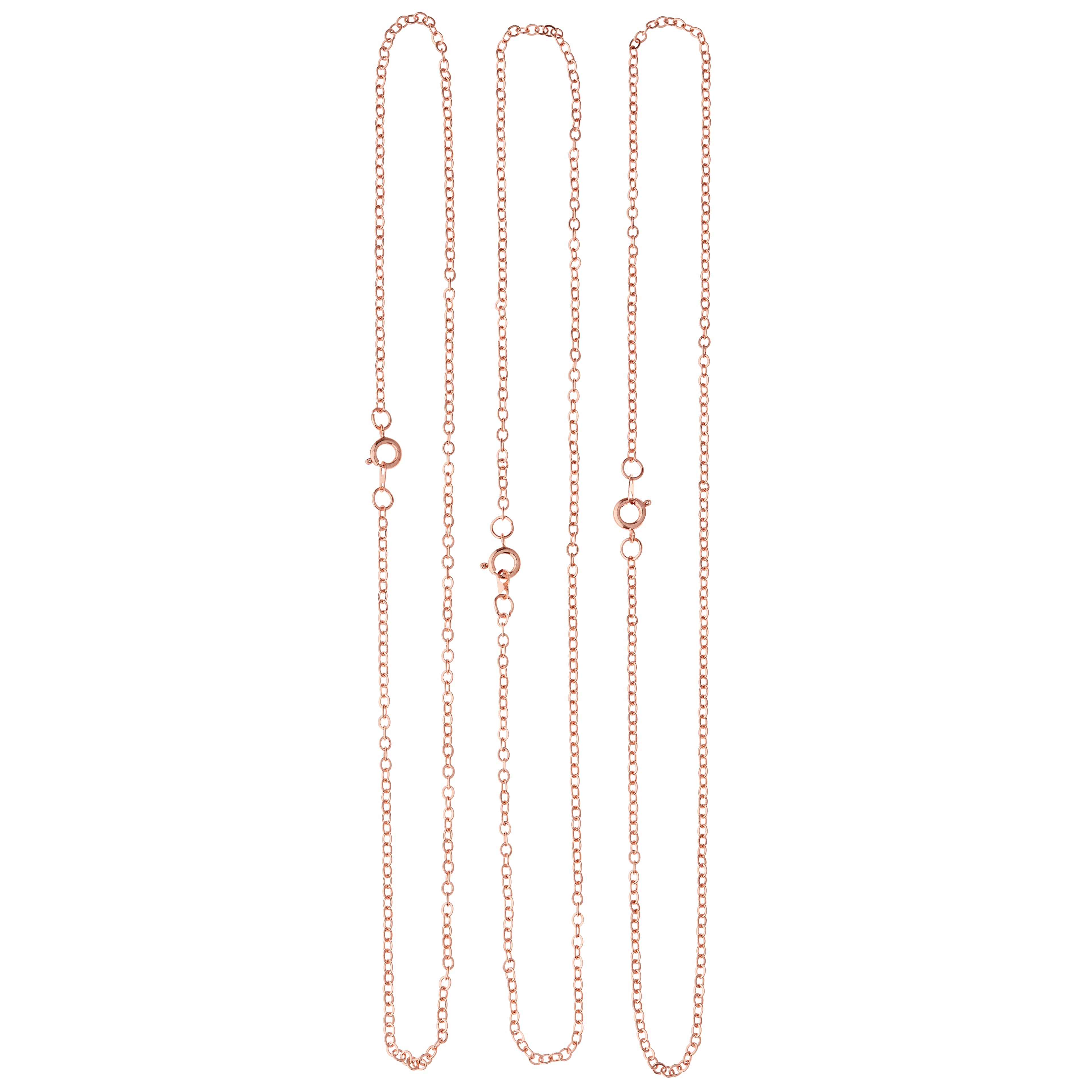 12 Packs: 3 ct. (36 total) 18" Rose Gold Chain Necklaces by Bead ...