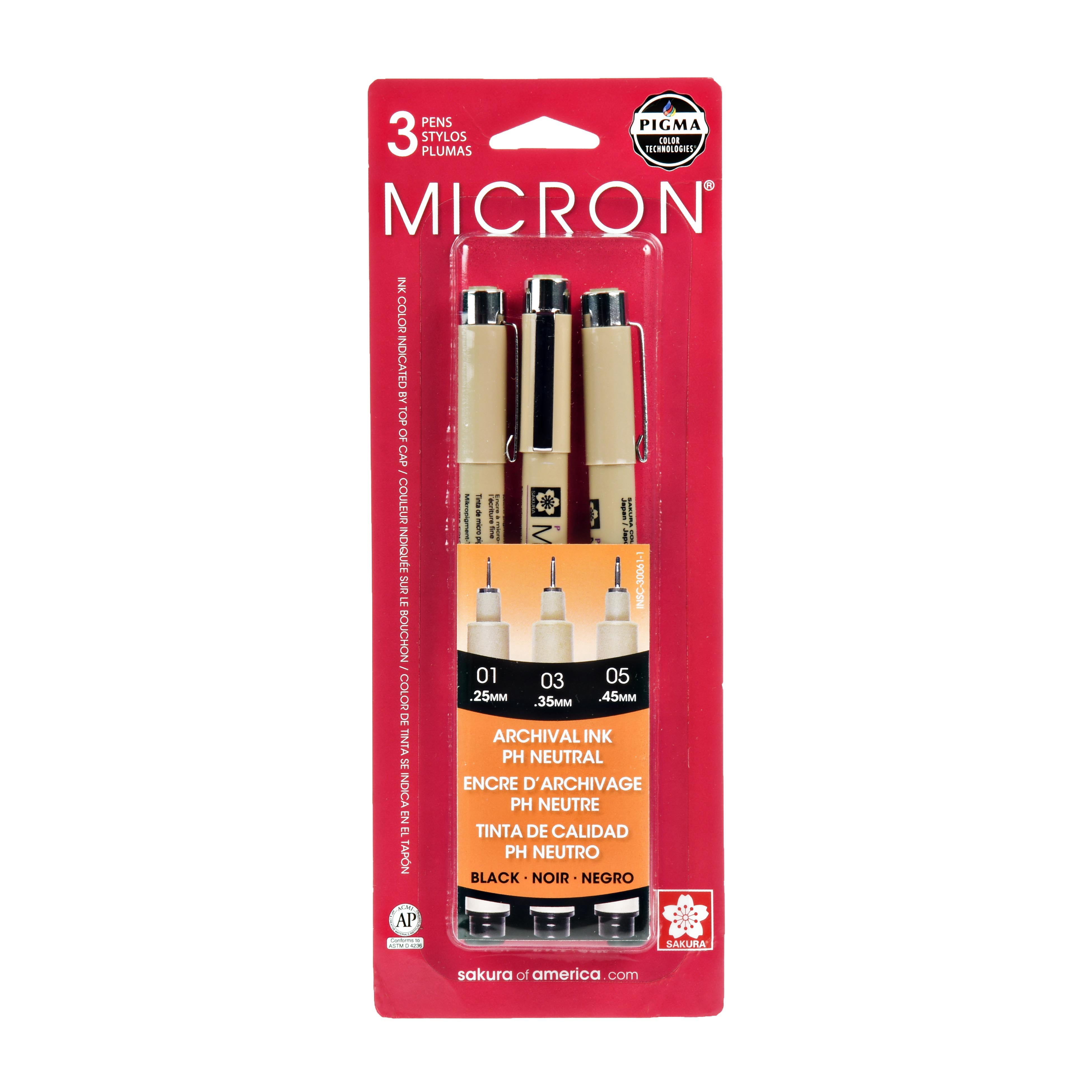 Pigma Micron Fine Line Black Pens, 12 Packs: 3 ct. (36 total) - Walmart.com