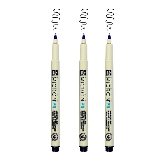 Pigma Micron PN Durable Plastic Nib Black Pens, 12 Packs: 3 ct. (36 ...