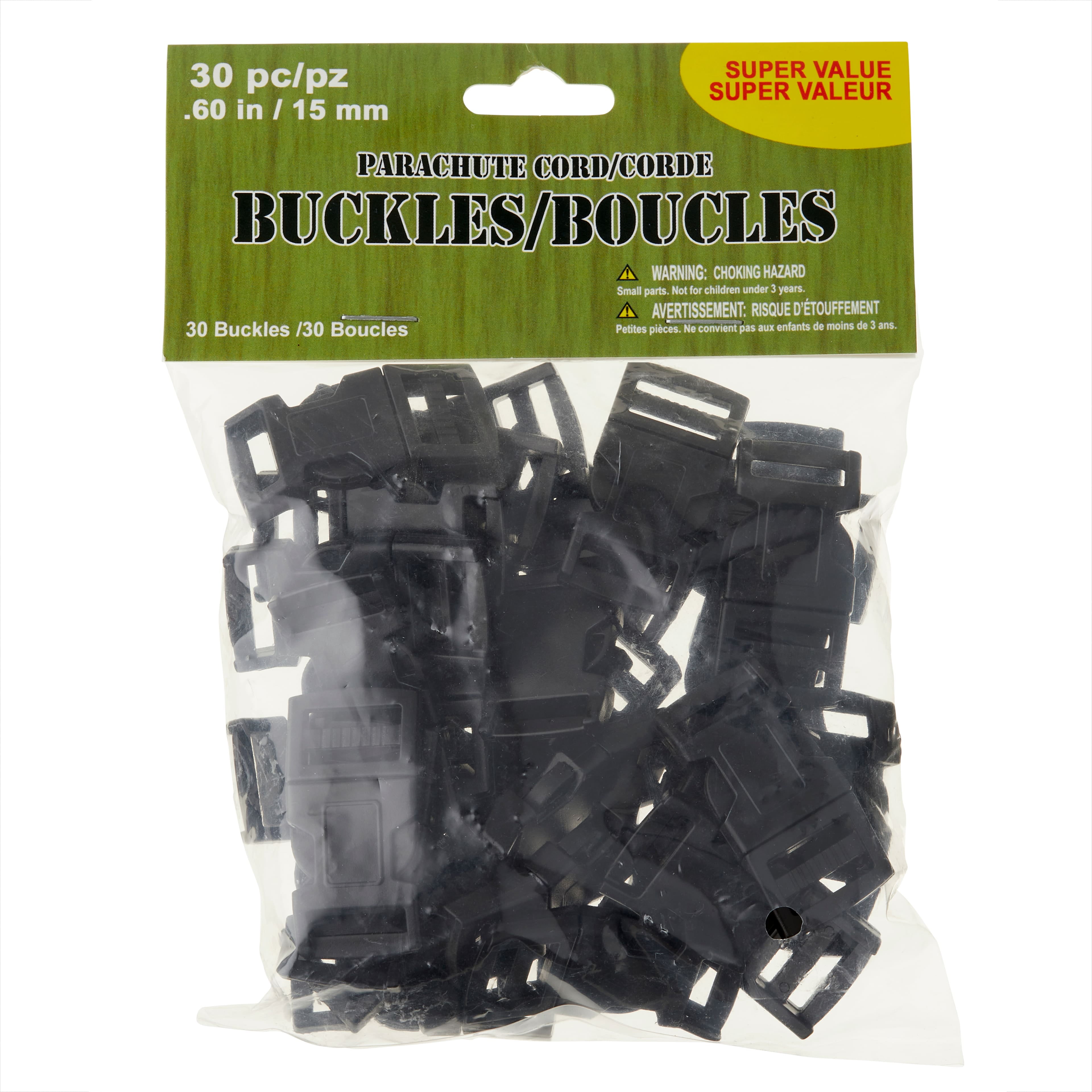 12 Packs: 30 ct. (360 total) 15mm Parachute Cord Buckles Value Pack ...