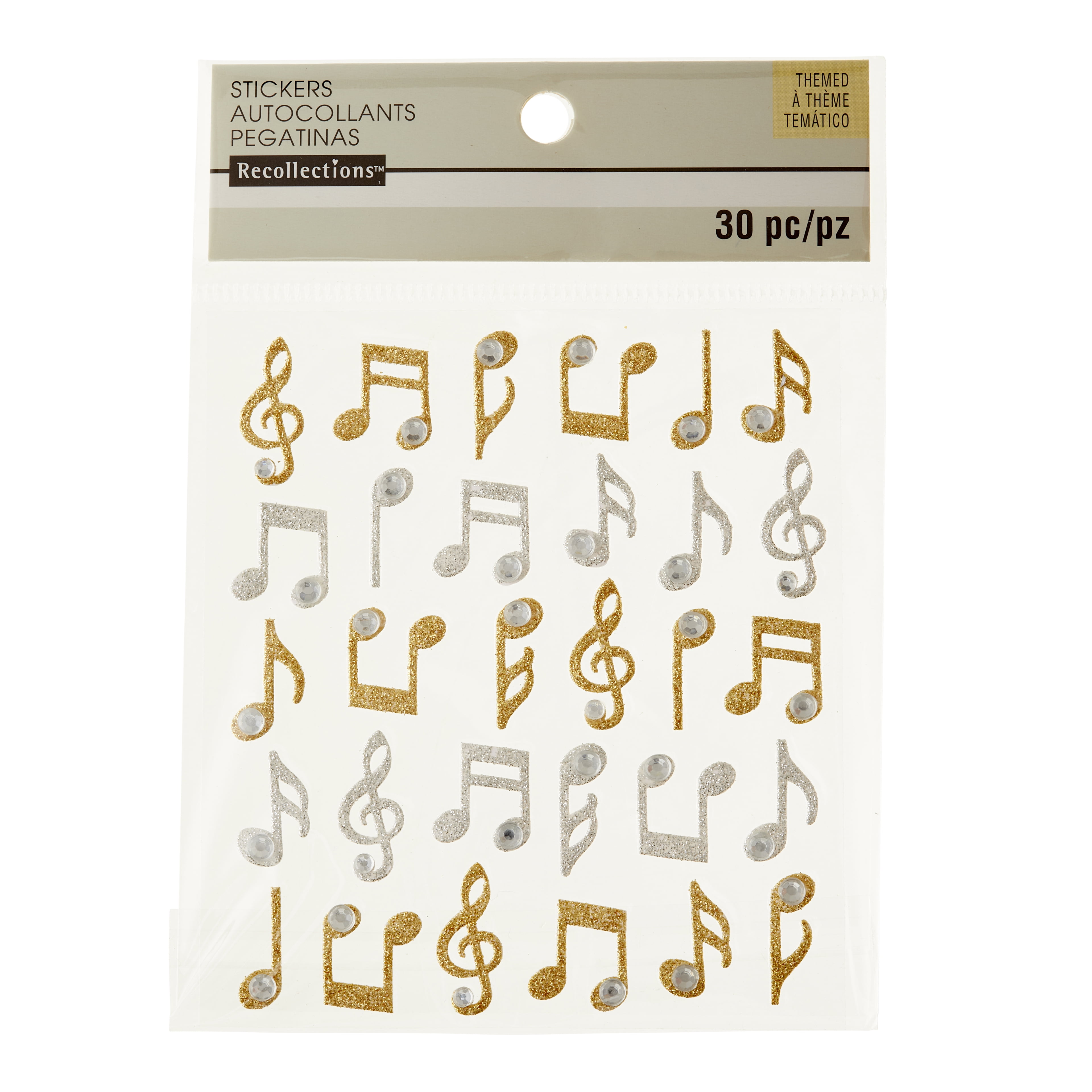 12 Packs: 30 ct. (360 total) Glitter Music Note Stickers by ...