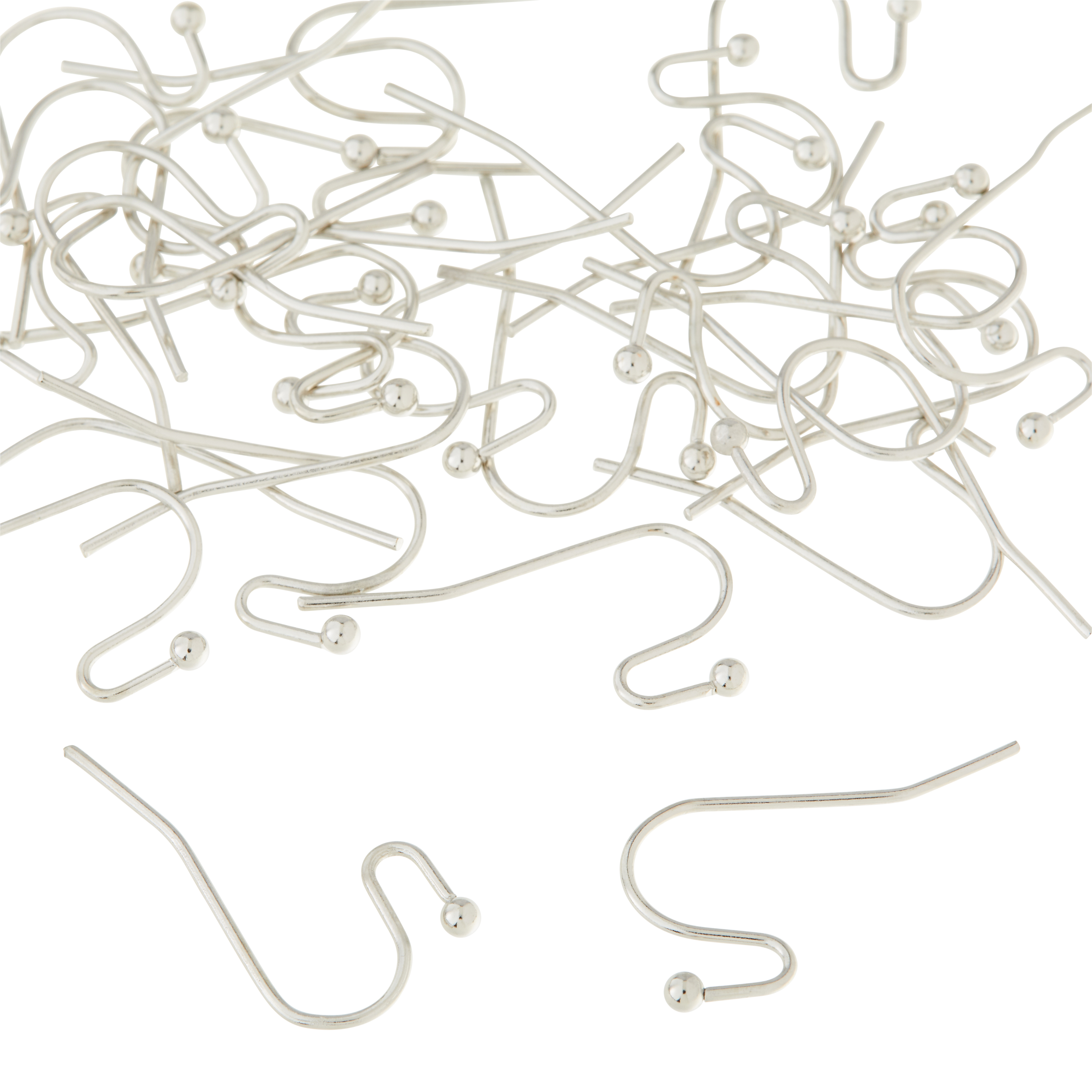 12 Packs: 30 ct. (360 total) Rhodium Plated Fish Hooks by Bead Landing ...